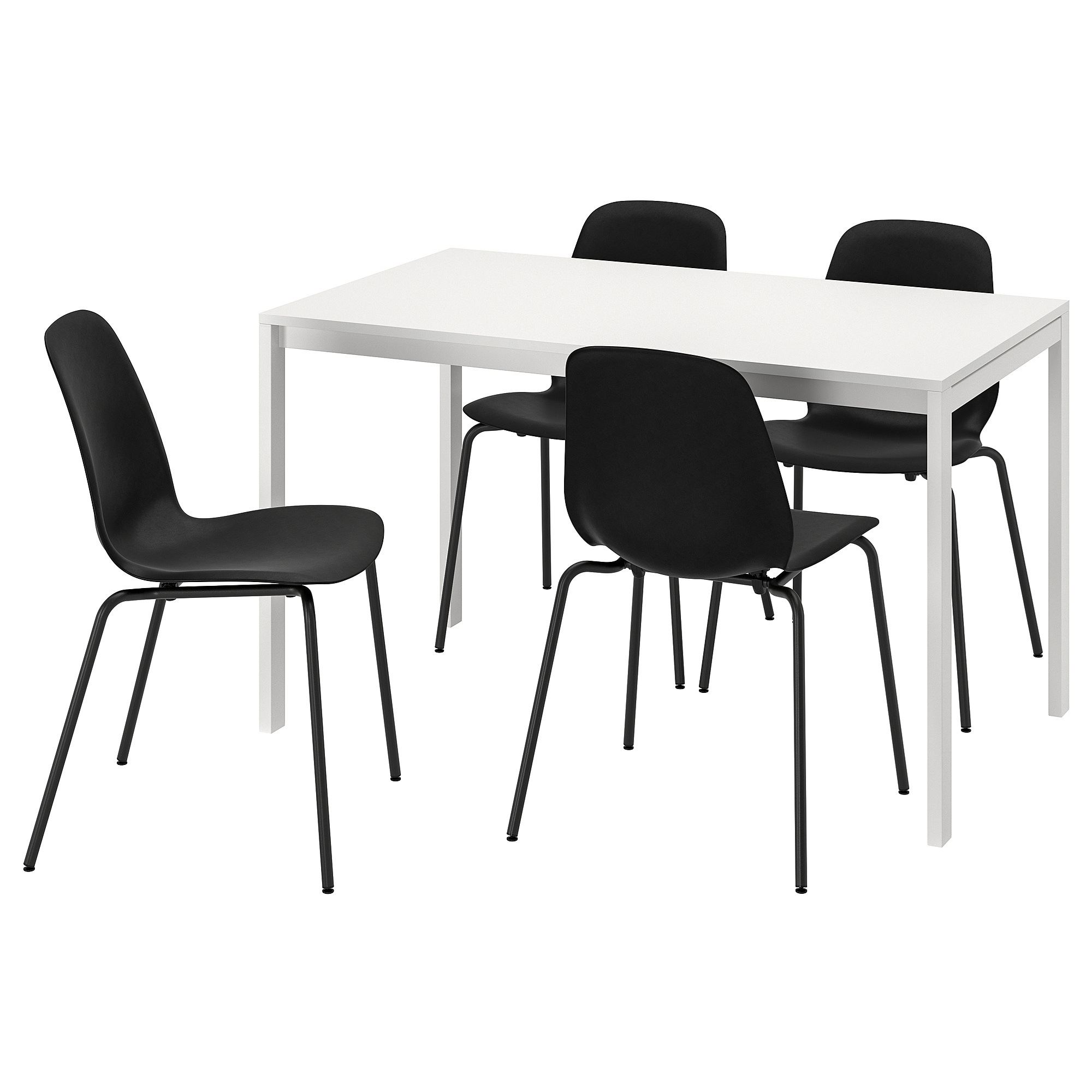 MELLTORP/LIDAS white/black 4 chairs kitchen table set - 69509053 | IKEA