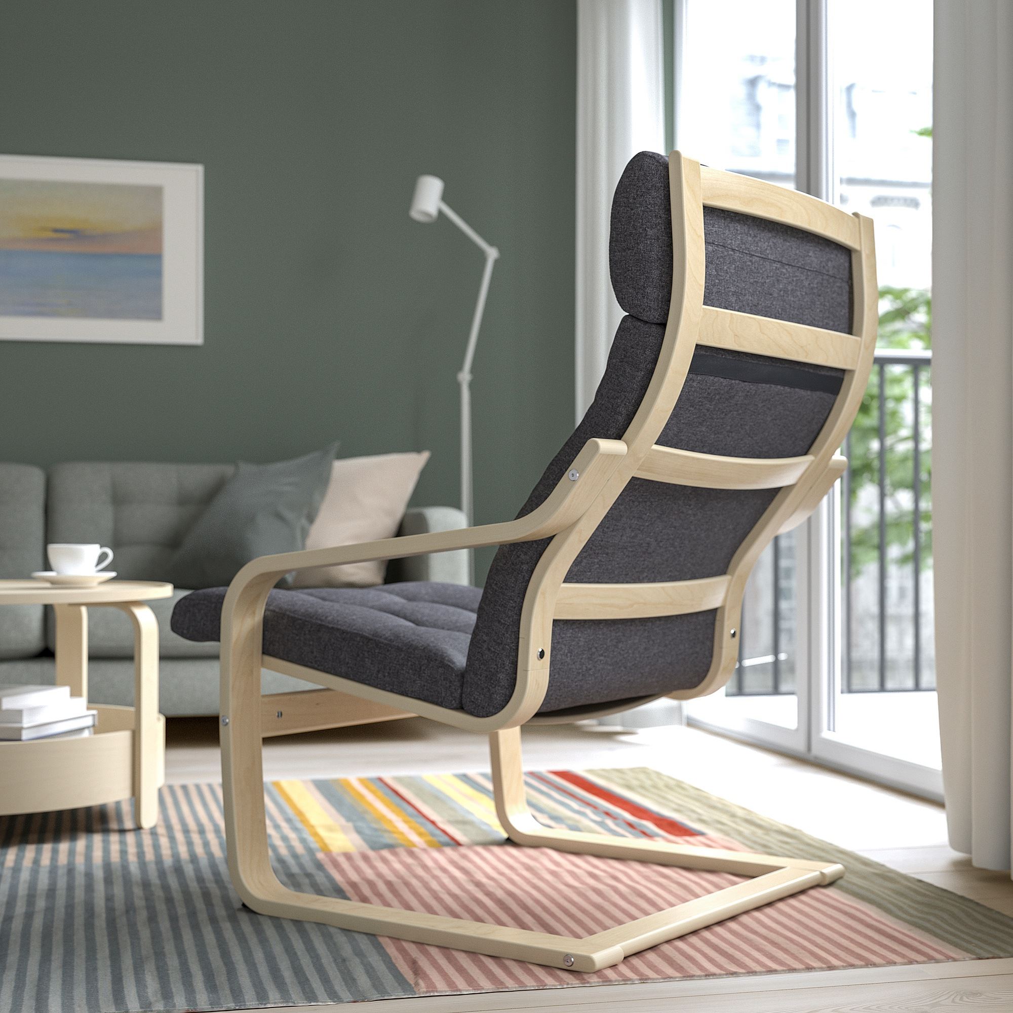 POANG gunnared dark grey-birch rocking-chair - 89502055 | IKEA