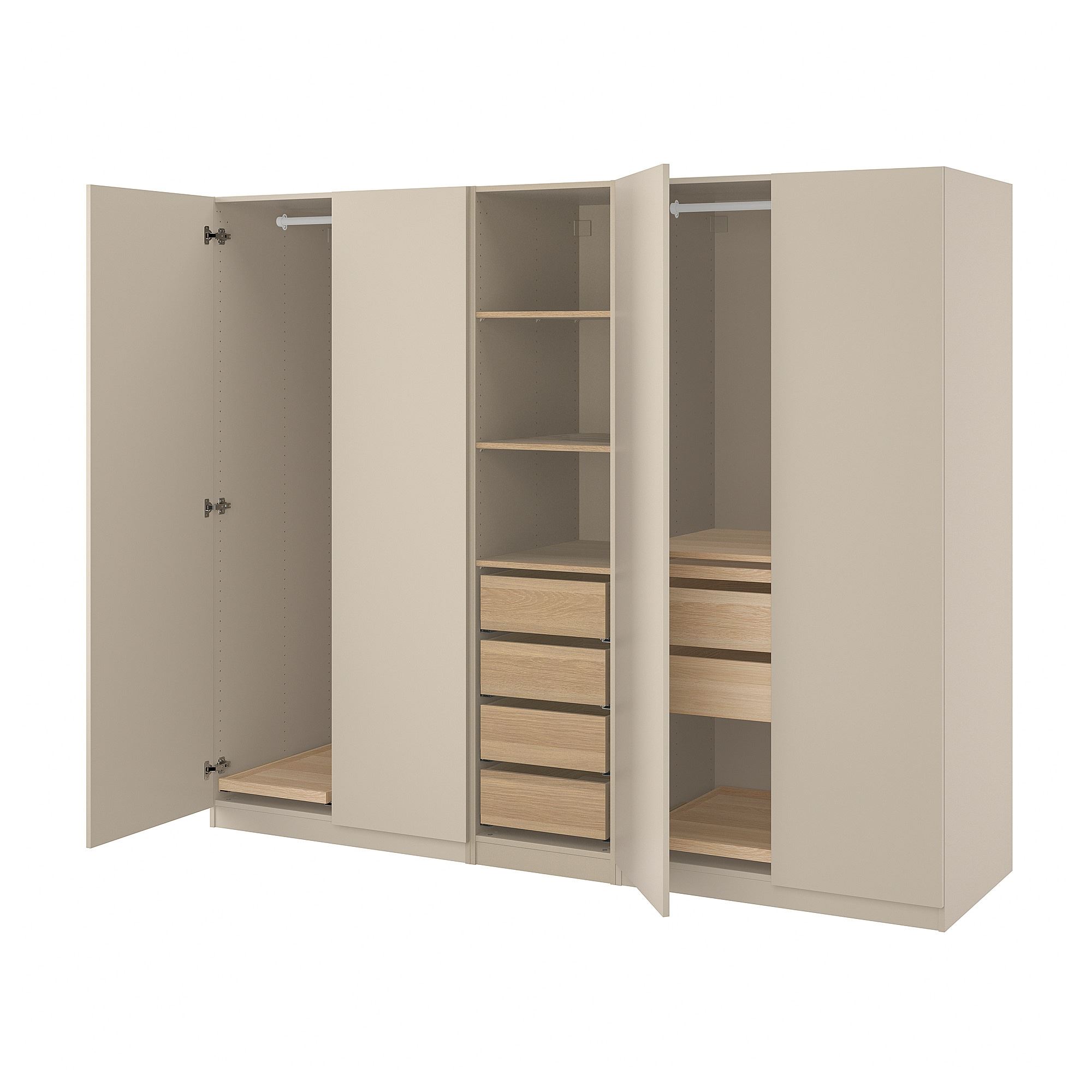 PAX/FORSAND white stained oak effect/beige 250x60x201 cm PAX wardrobe ...