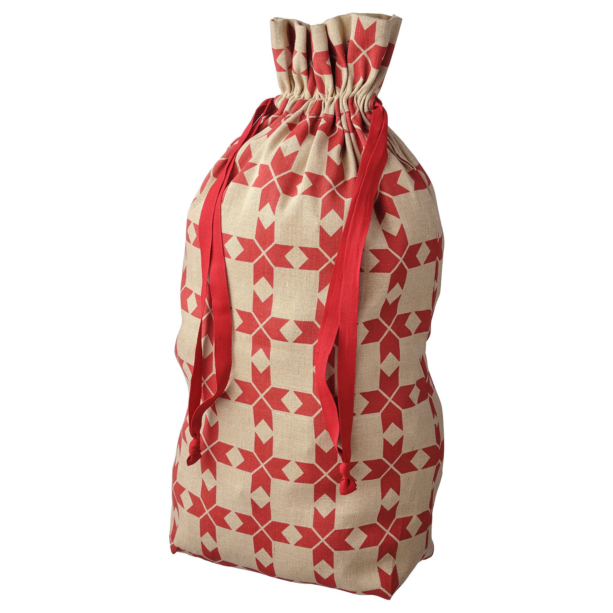 VINTERFINT floral pattern beige 90x56 cm sack with string - 30557714 | IKEA