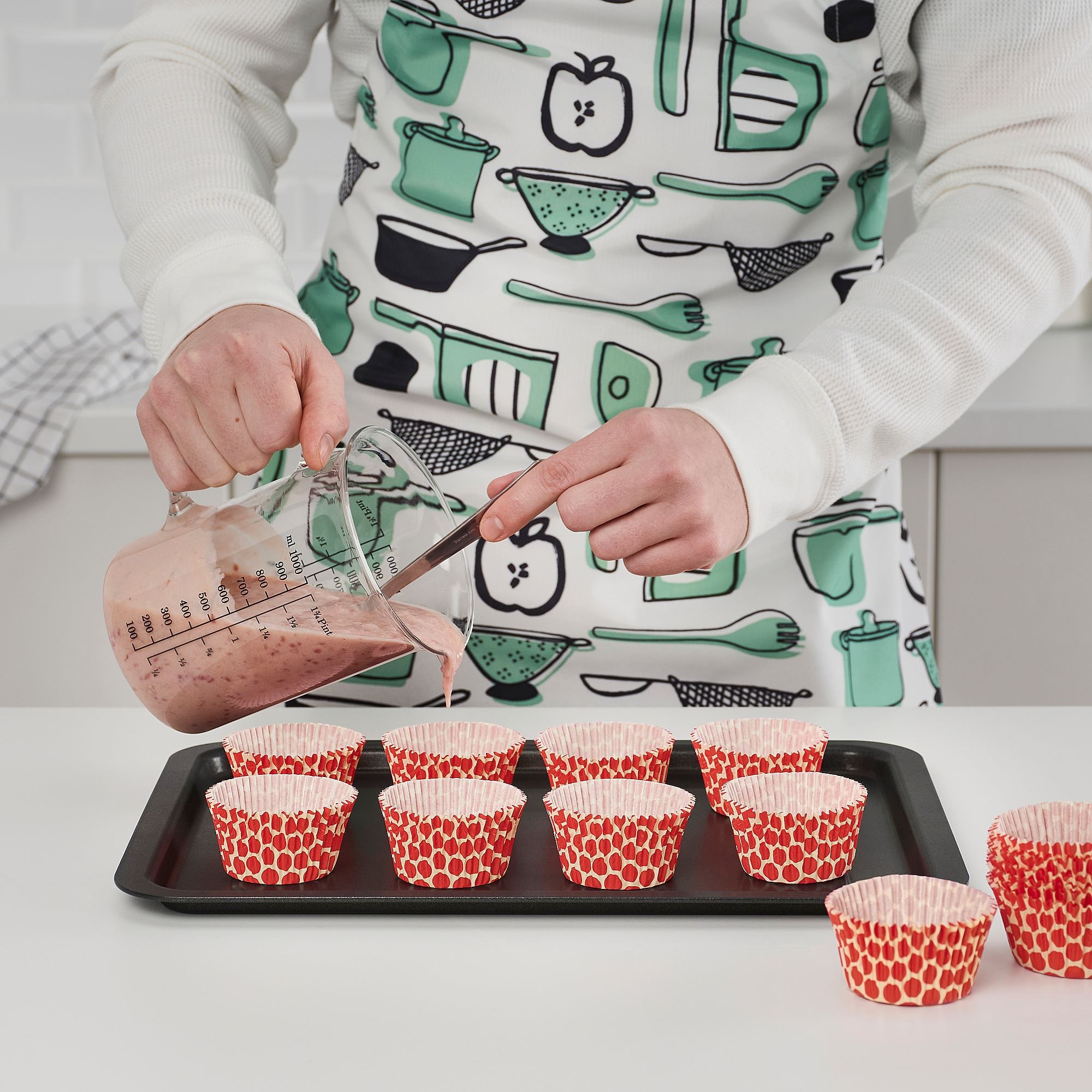 SNÖKRABBA kırmızı nokta desenli-açık bej muffin kağıdı - 60560381 | IKEA