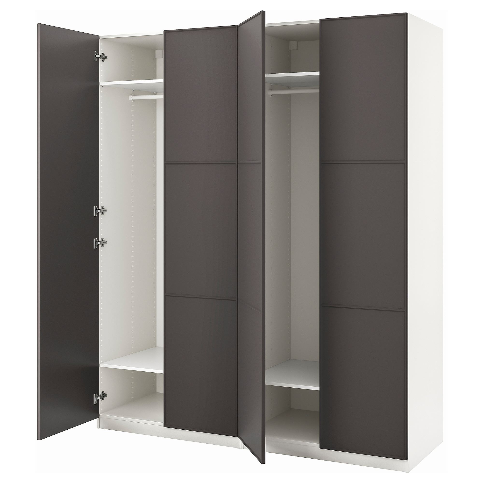 PAX/MERAKER beyaz-koyu gri 200x60x236 cm PAX gardırop - 29502548 | IKEA