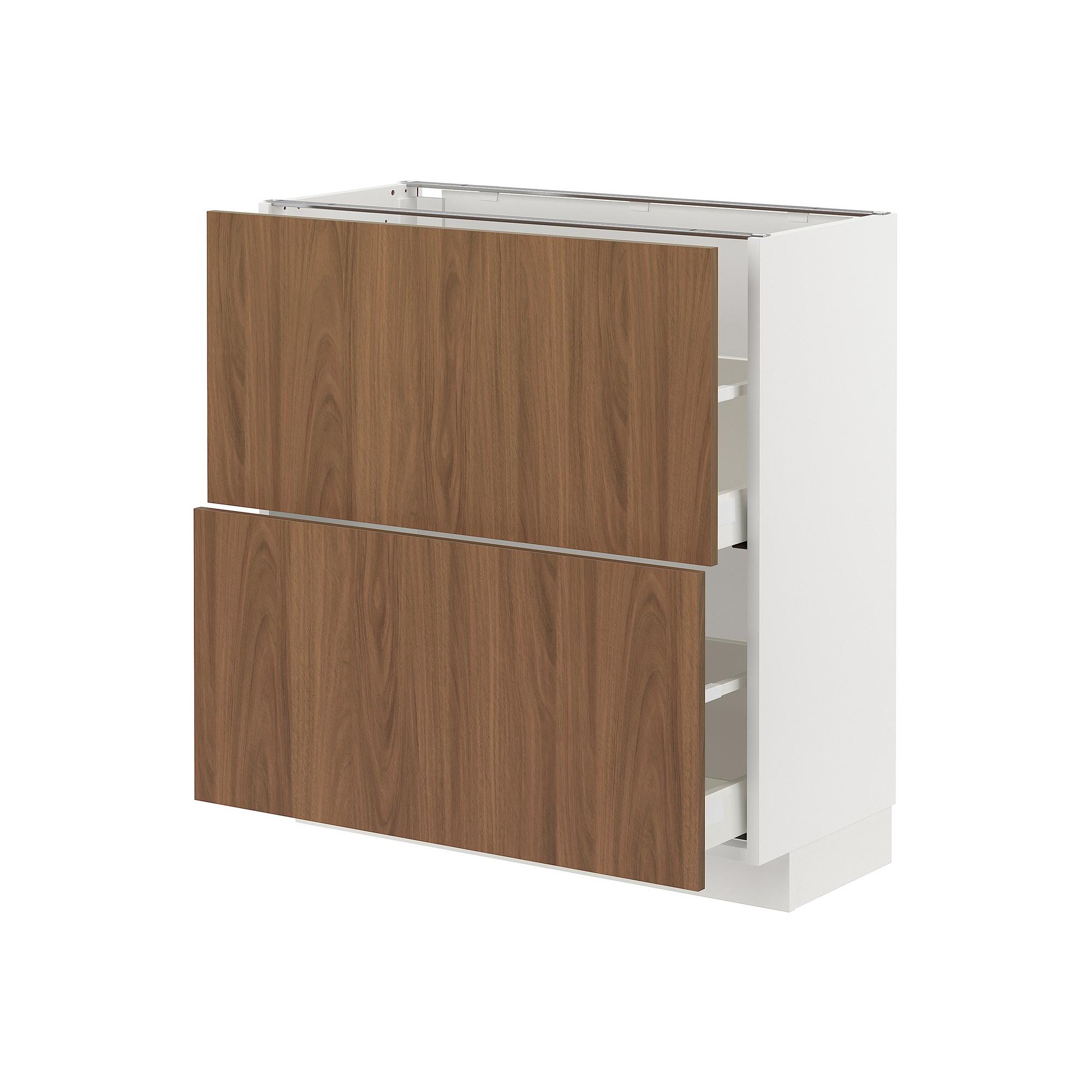 METOD/MAXIMERA TISTORP brown walnut effect 80x37 cm base cabinet with ...