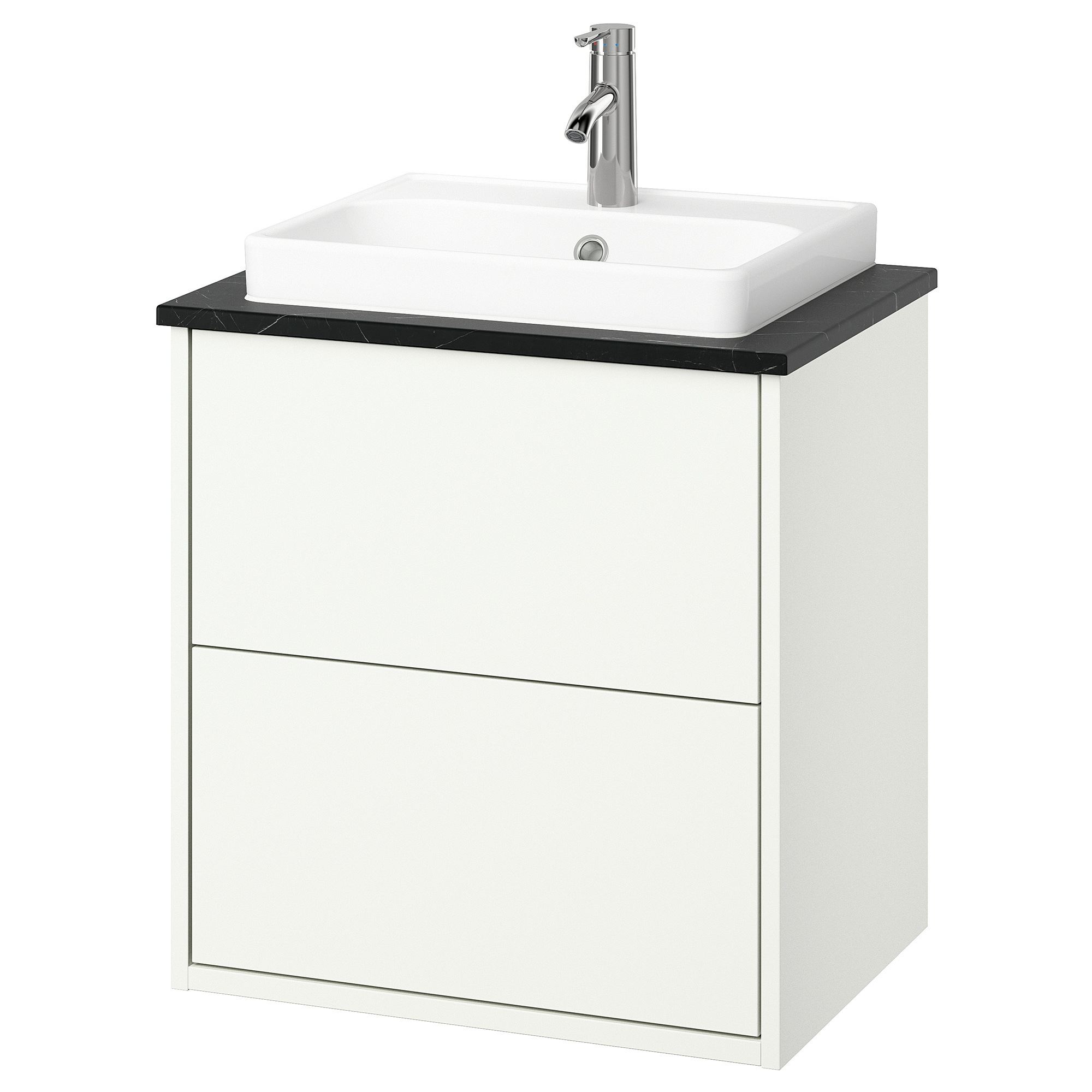 HAVBACK/TOLKEN/ORRSJÖN white-black marble appearance 62x49x71 cm wash ...