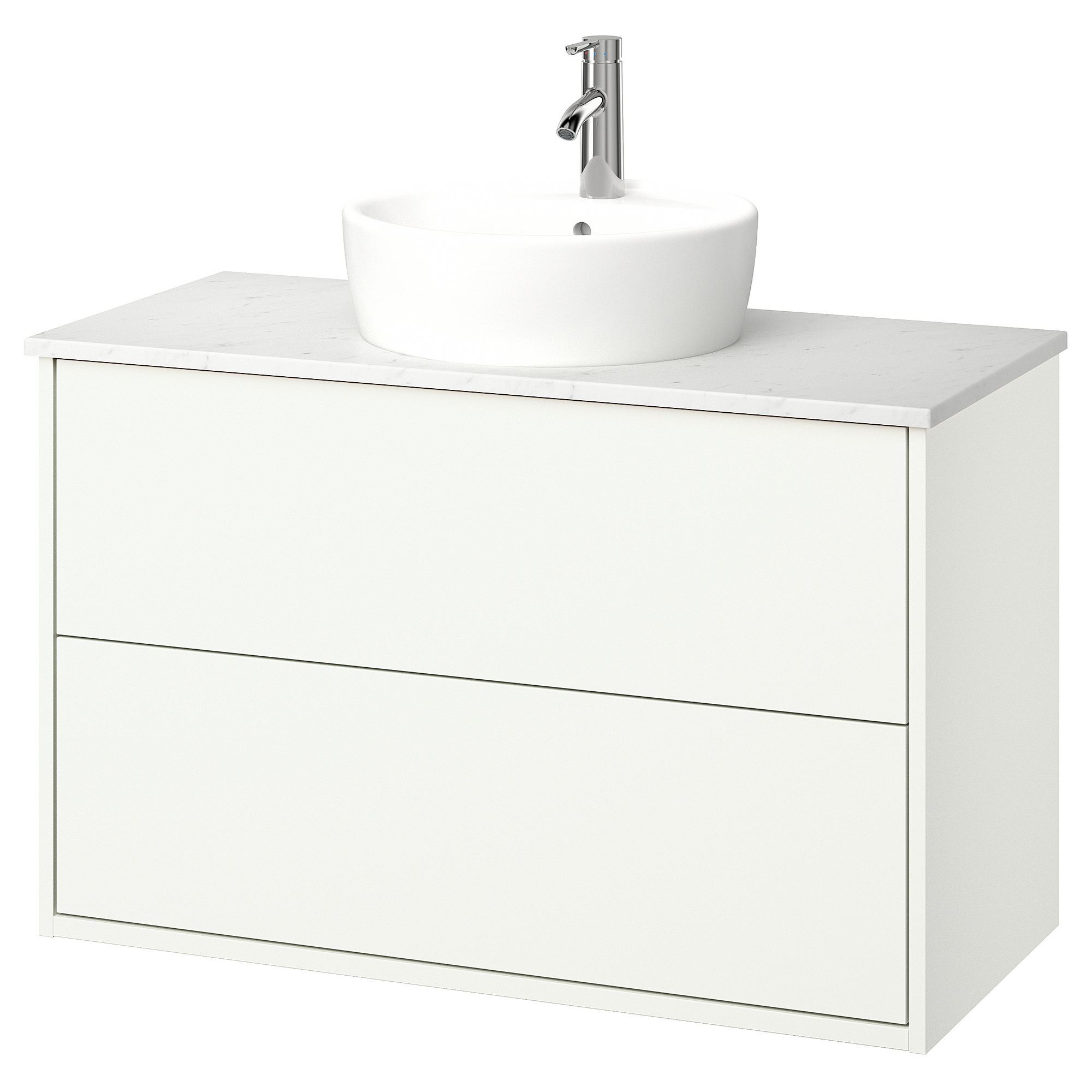 HAVBACK/TOLKEN/TÖRNVIKEN white-white marble effect 102x49x79 cm wash ...