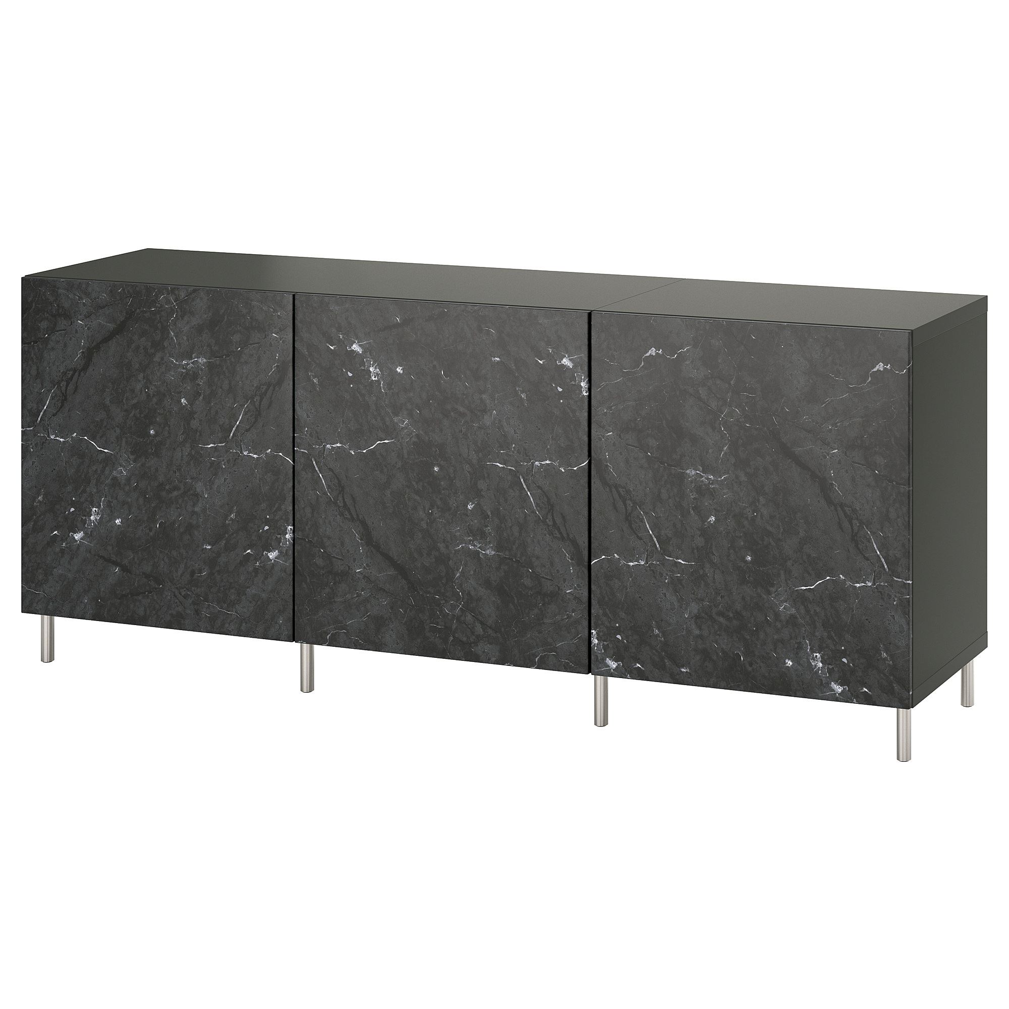 BESTA black/marble effect 180x42x74 cm storage combination - 09518885 ...