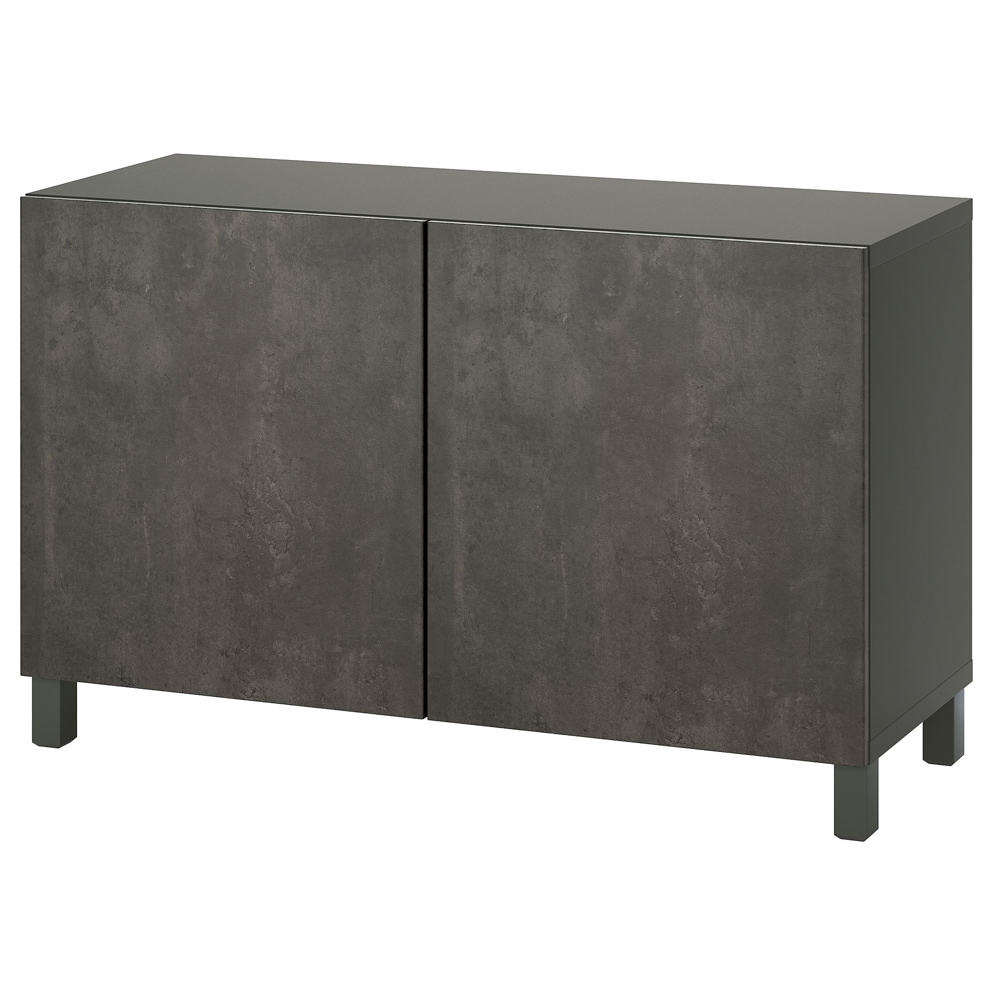BESTA dark grey-dark grey concrete effect 120x42x74 cm storage ...