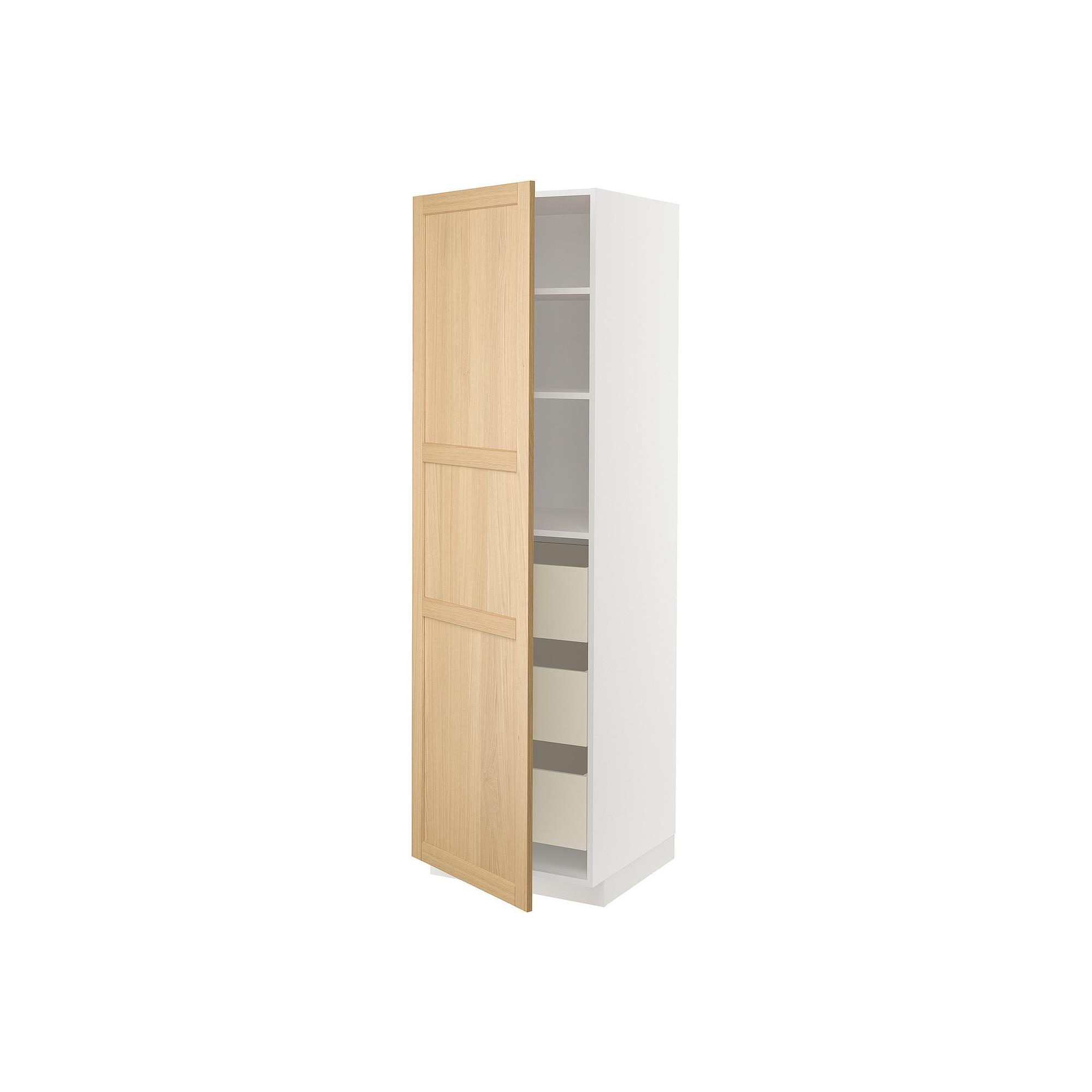 METOD/MAXIMERA FORSBACKA oak 60x60x200 cm kitchen high cabinet ...