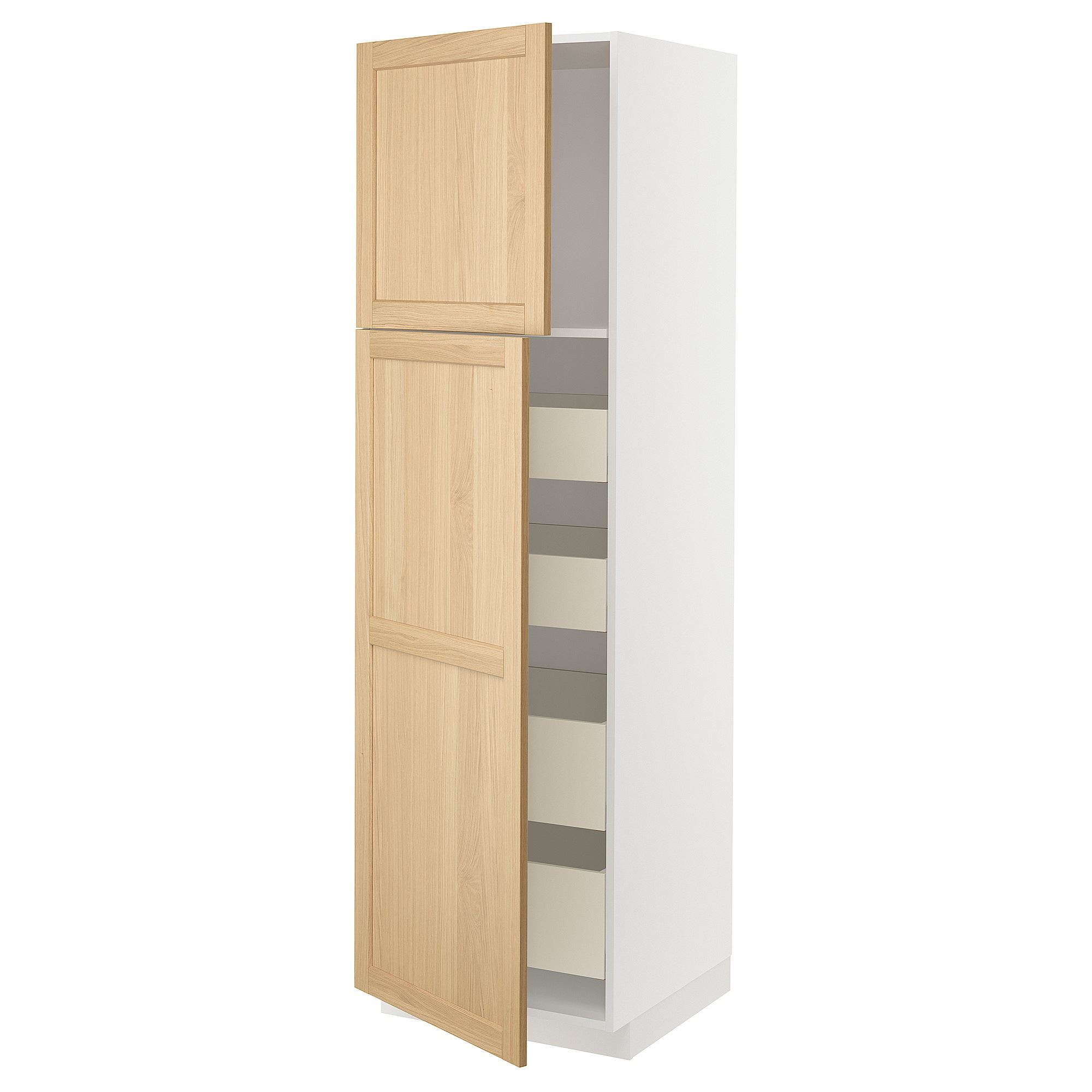 METOD/MAXIMERA FORSBACKA oak 60x60x200 cm kitchen high cabinet ...