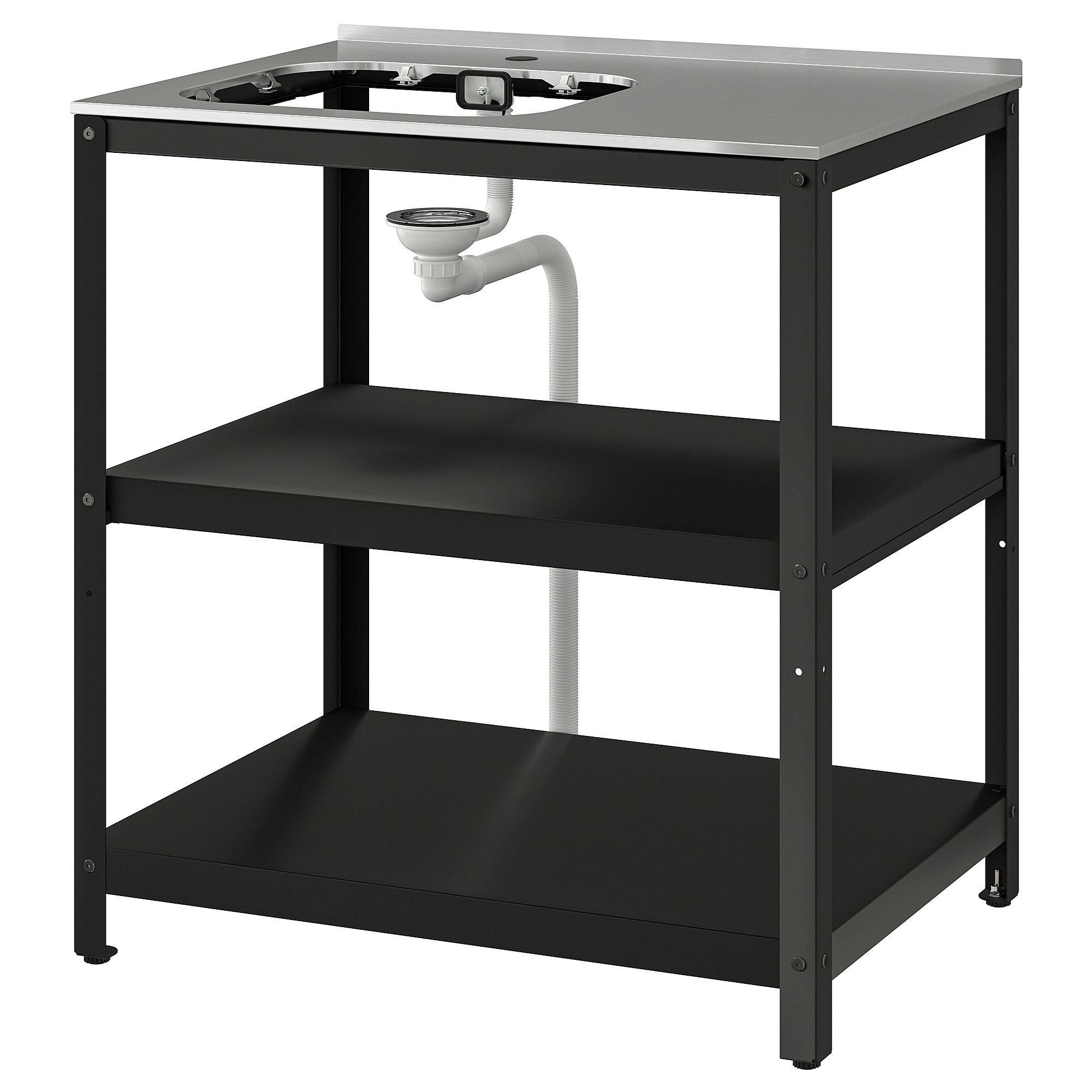 GRILLSKAR paslanmaz çelik-siyah 86x61 cm dış mekan lavabo ünitesi ...