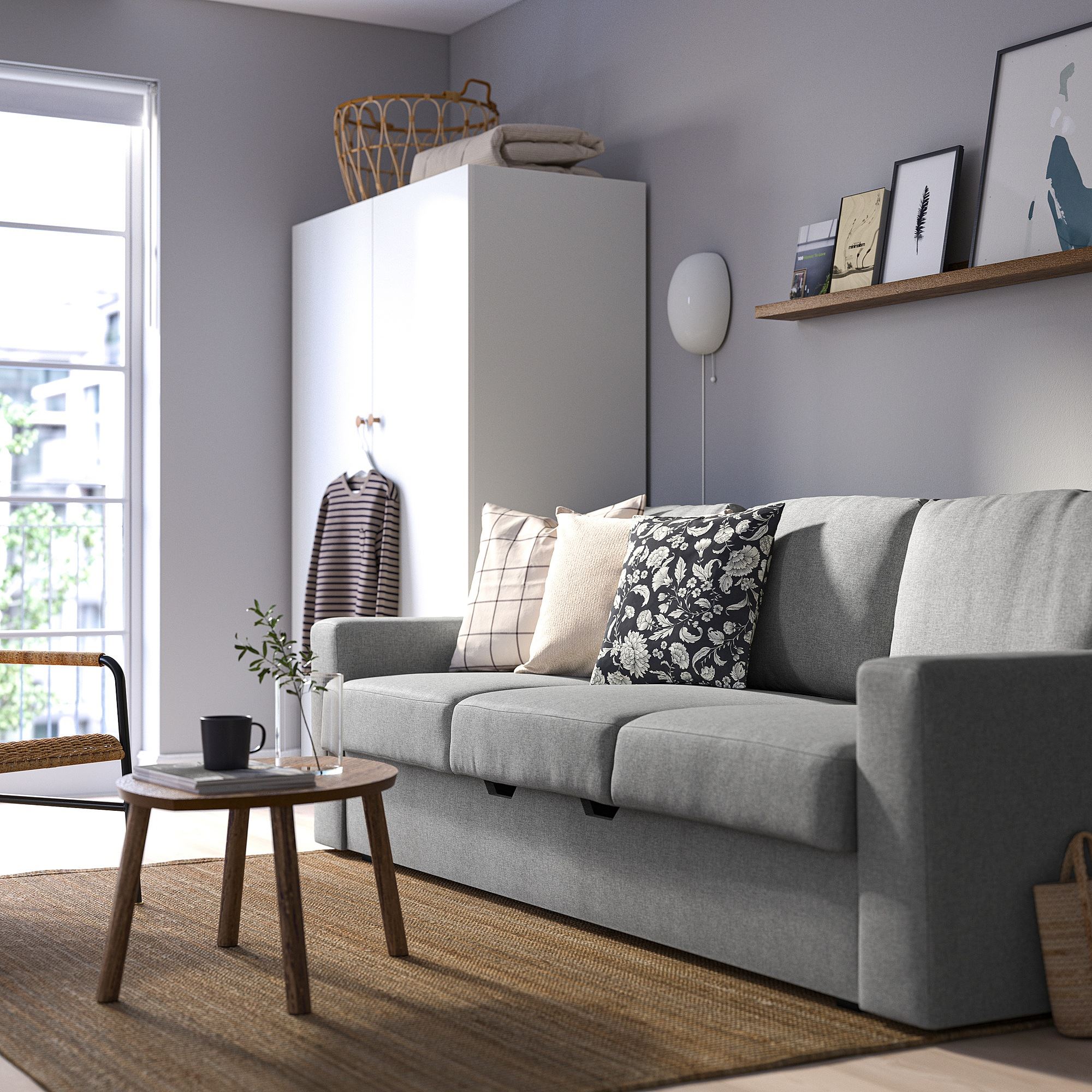 BARSLÖV tibbleby bej-gri 3'lü yataklı kanepe - 80541589 | IKEA