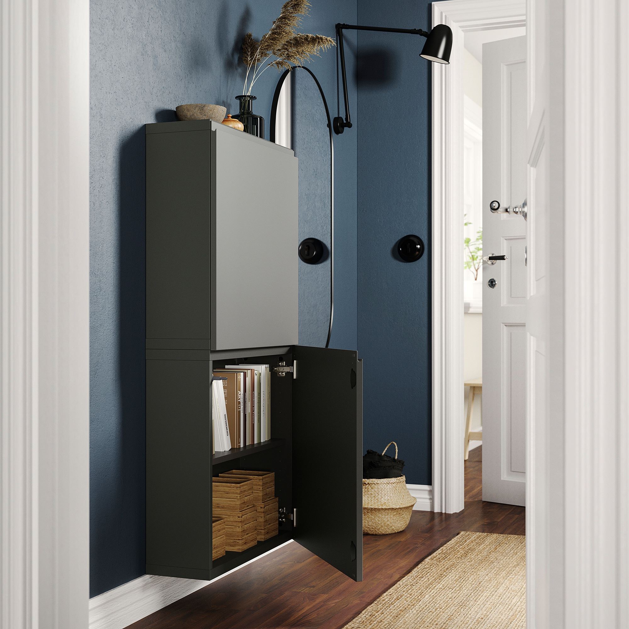 BESTA dark grey 60x22x128 cm wall cabinet - 99508127 | IKEA