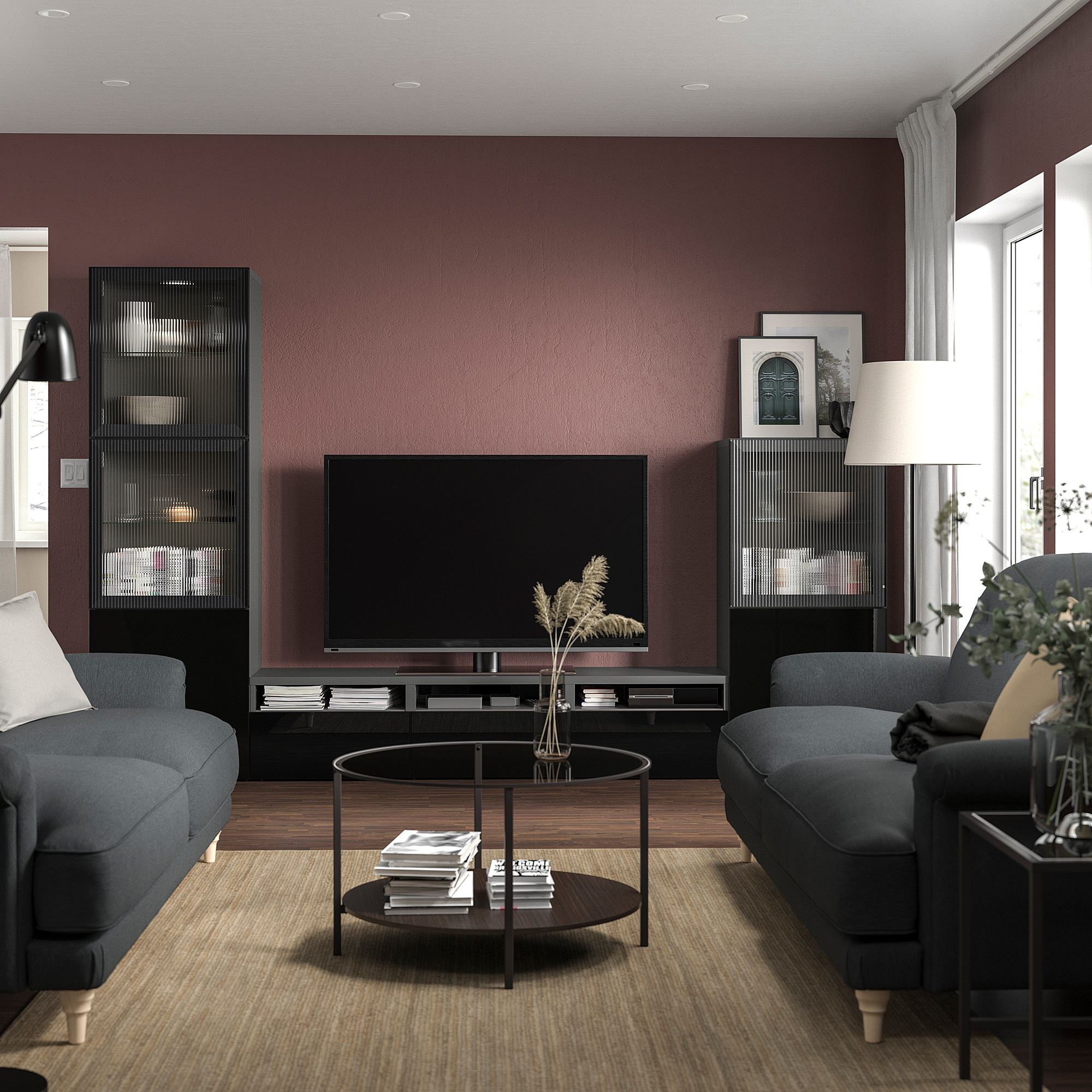 BESTA dark grey 300x42x193 cm tv storage unit - 49507903 | IKEA
