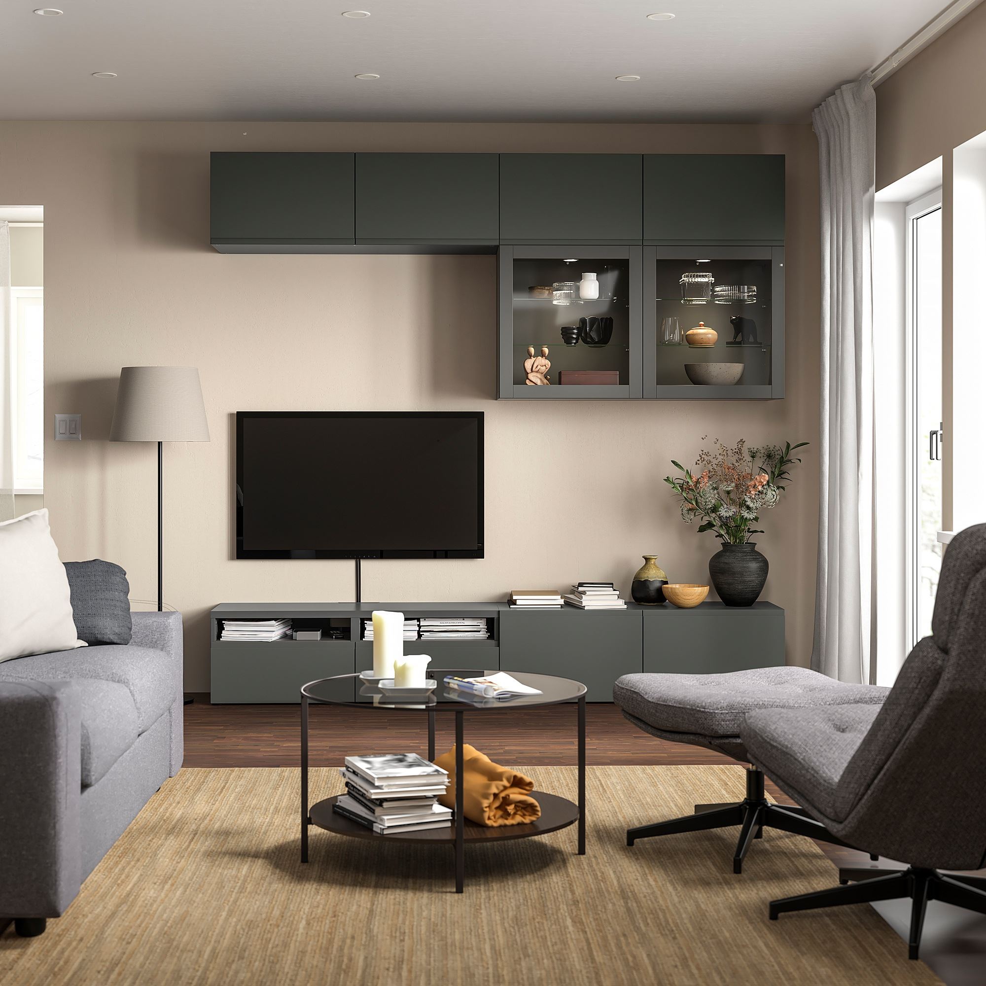 BESTA dark grey 240x42x231 cm tv storage unit - 49507998 | IKEA