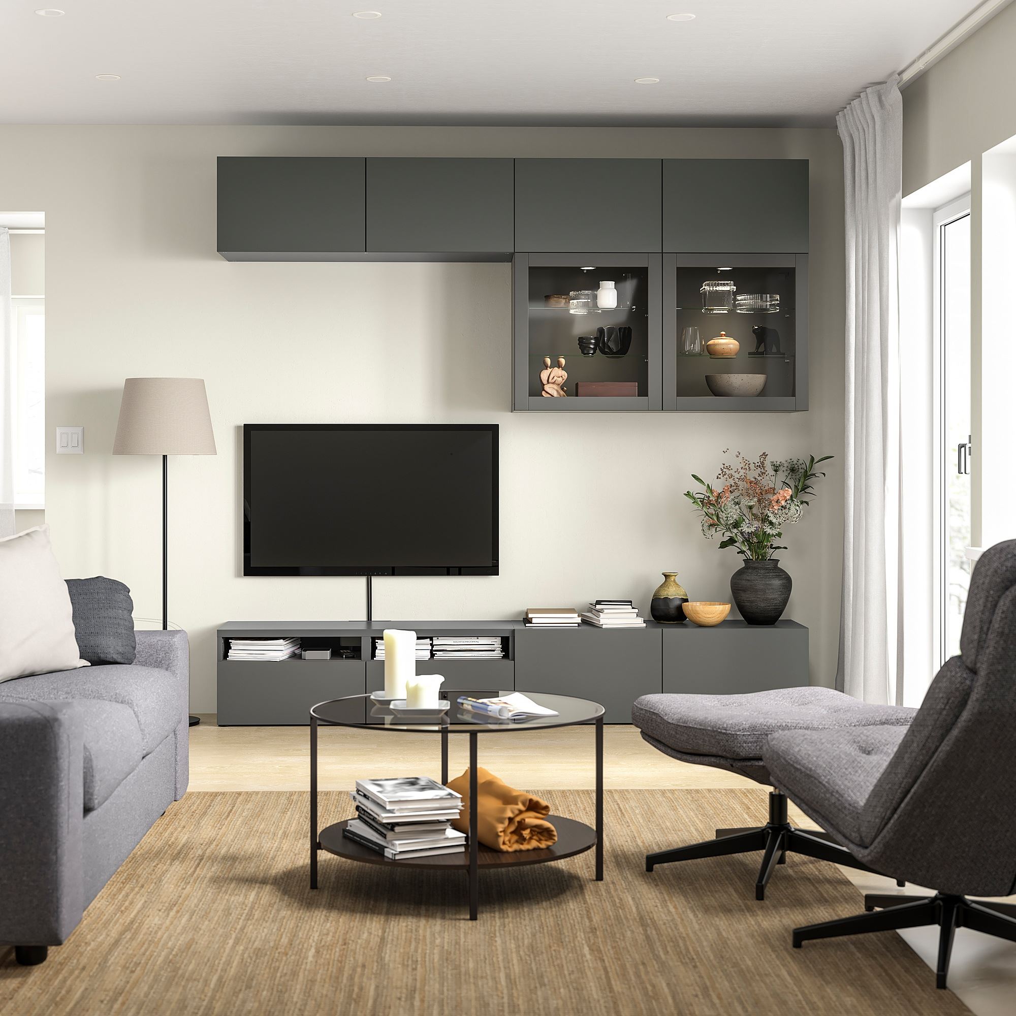 BESTA dark grey 240x42x231 cm tv storage unit - 89507996 | IKEA