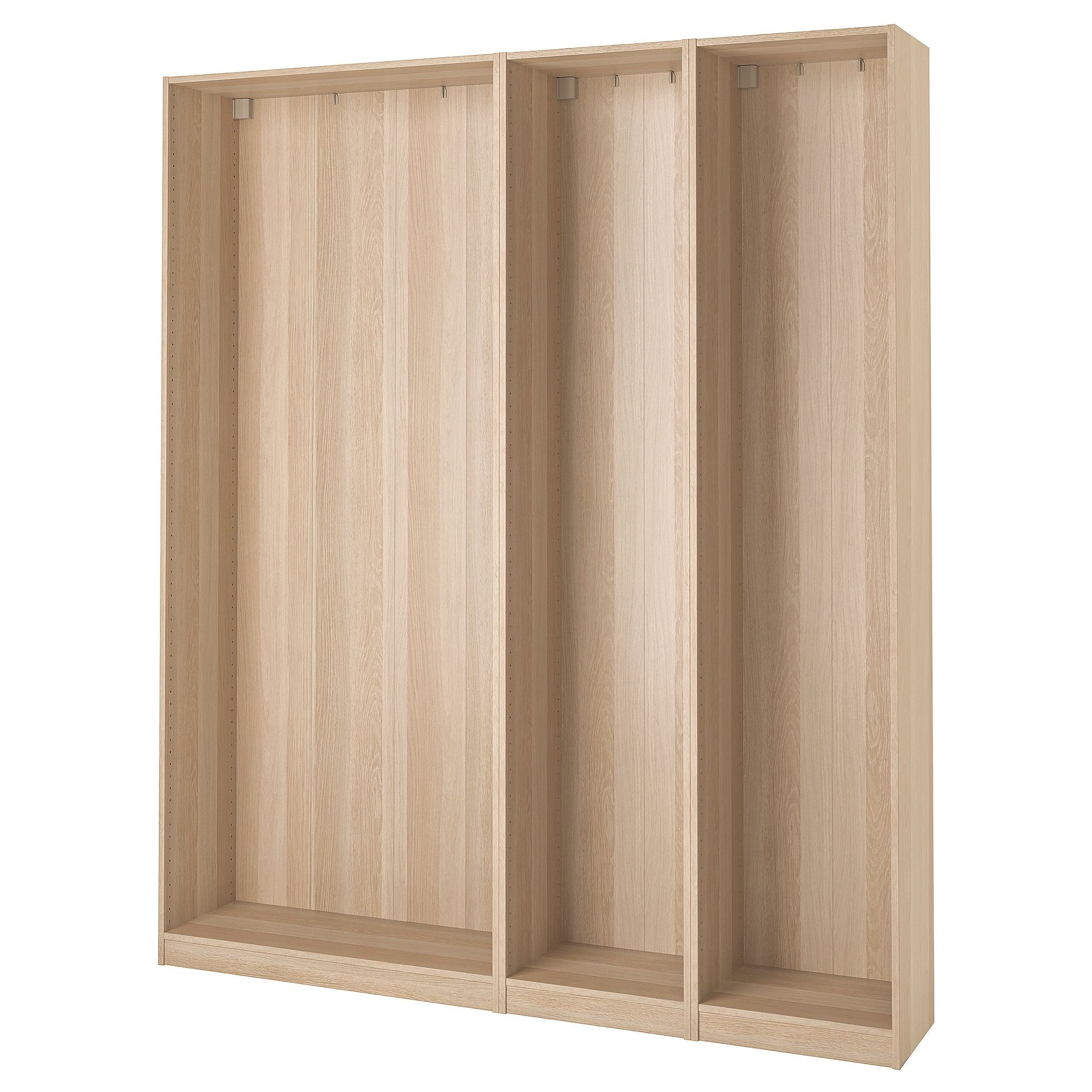 PAX white stained oak effect 200x35x236 cm wardrobe frame - 29494770 | IKEA