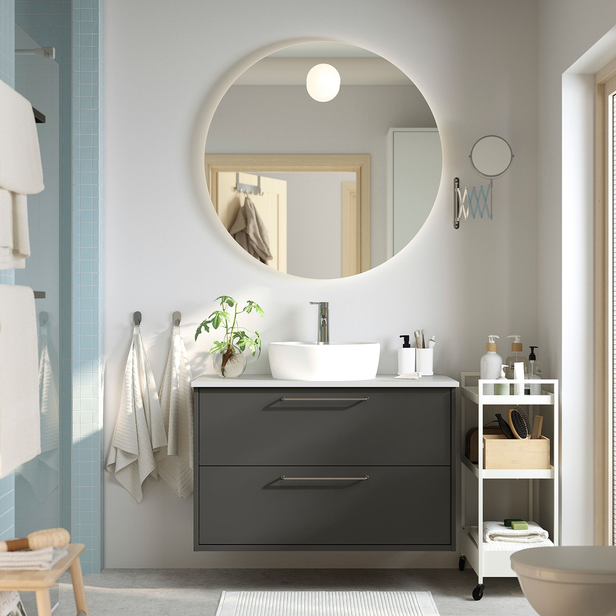 HAVBACK/TOLKEN/TÖRNVIKEN dark grey-white marble effect 102x49x79 cm ...