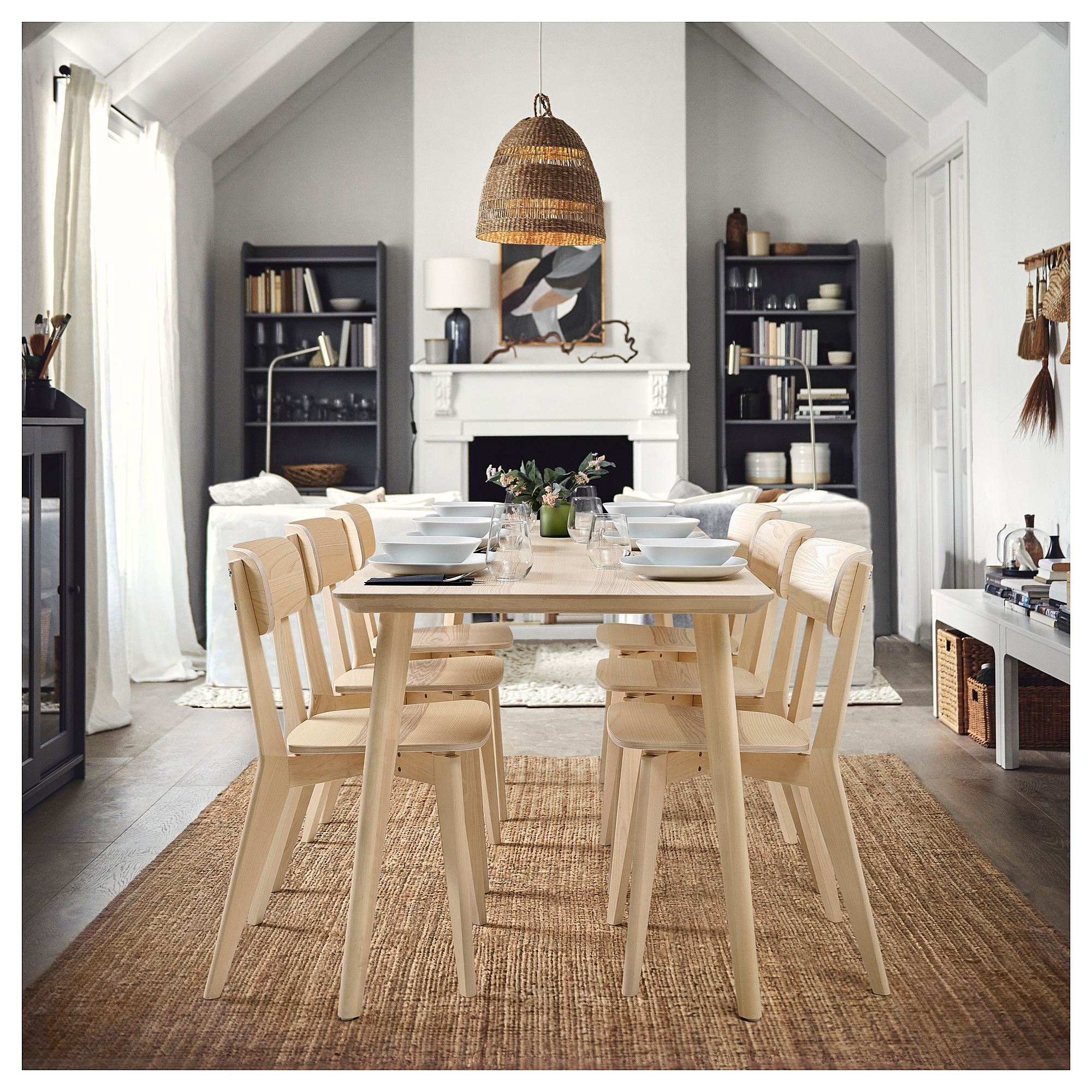 LISABO ash veneer 200x78 cm dining table - 10563773 | IKEA