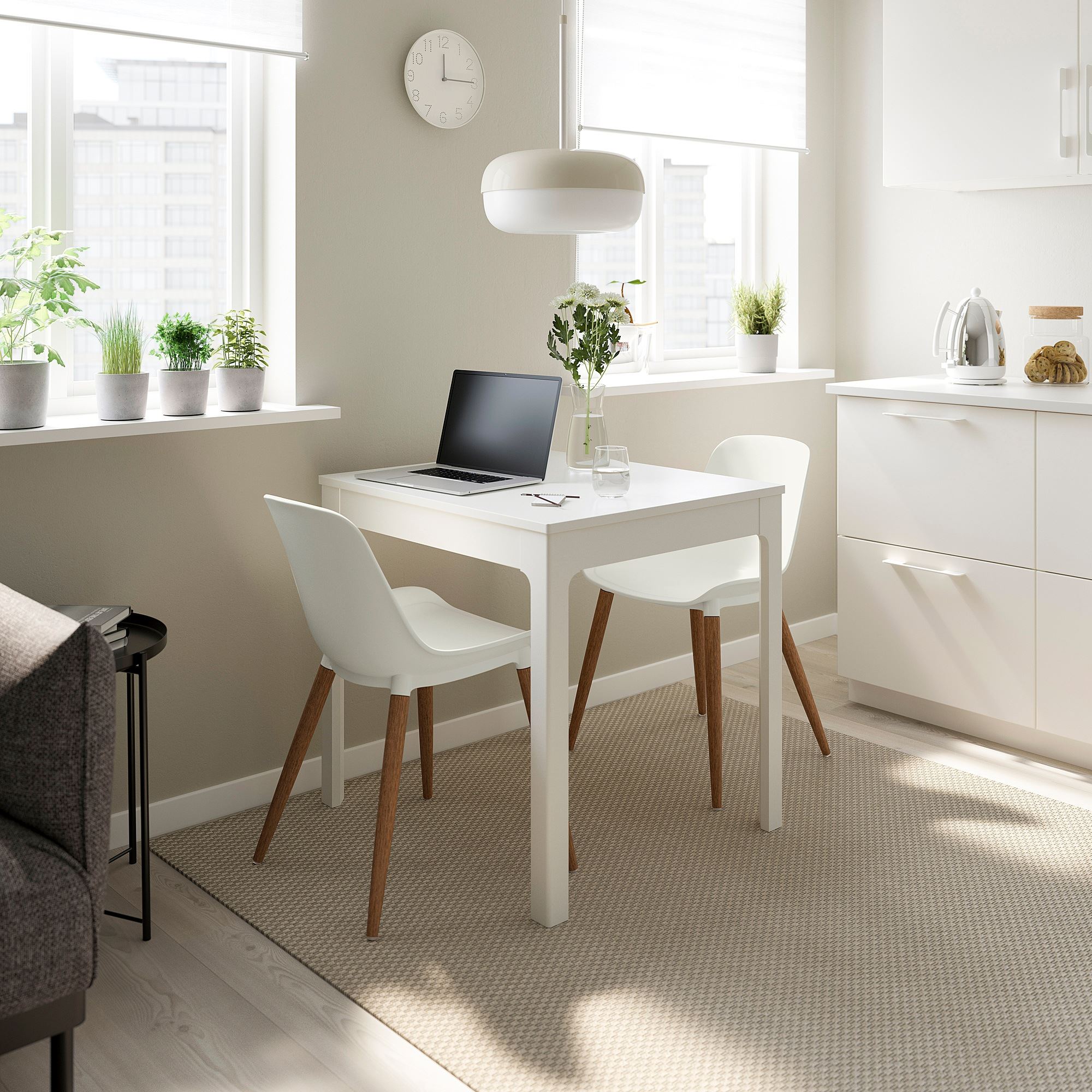 EKEDALEN/GRÖNSTA beyaz 2 sandalyeli mutfak masası takımı - 99548798 | IKEA