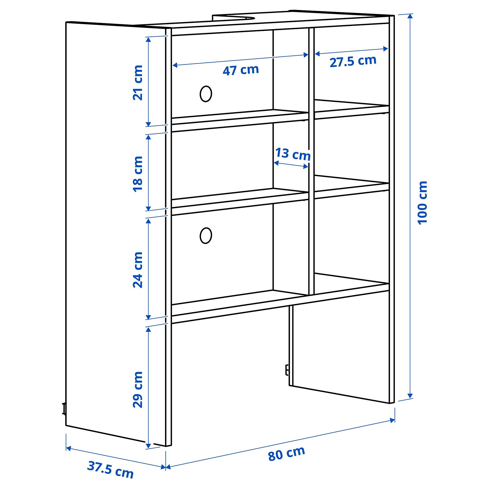 METOD white 80x37x100 cm extractor cabinet frame - 00547646 | IKEA