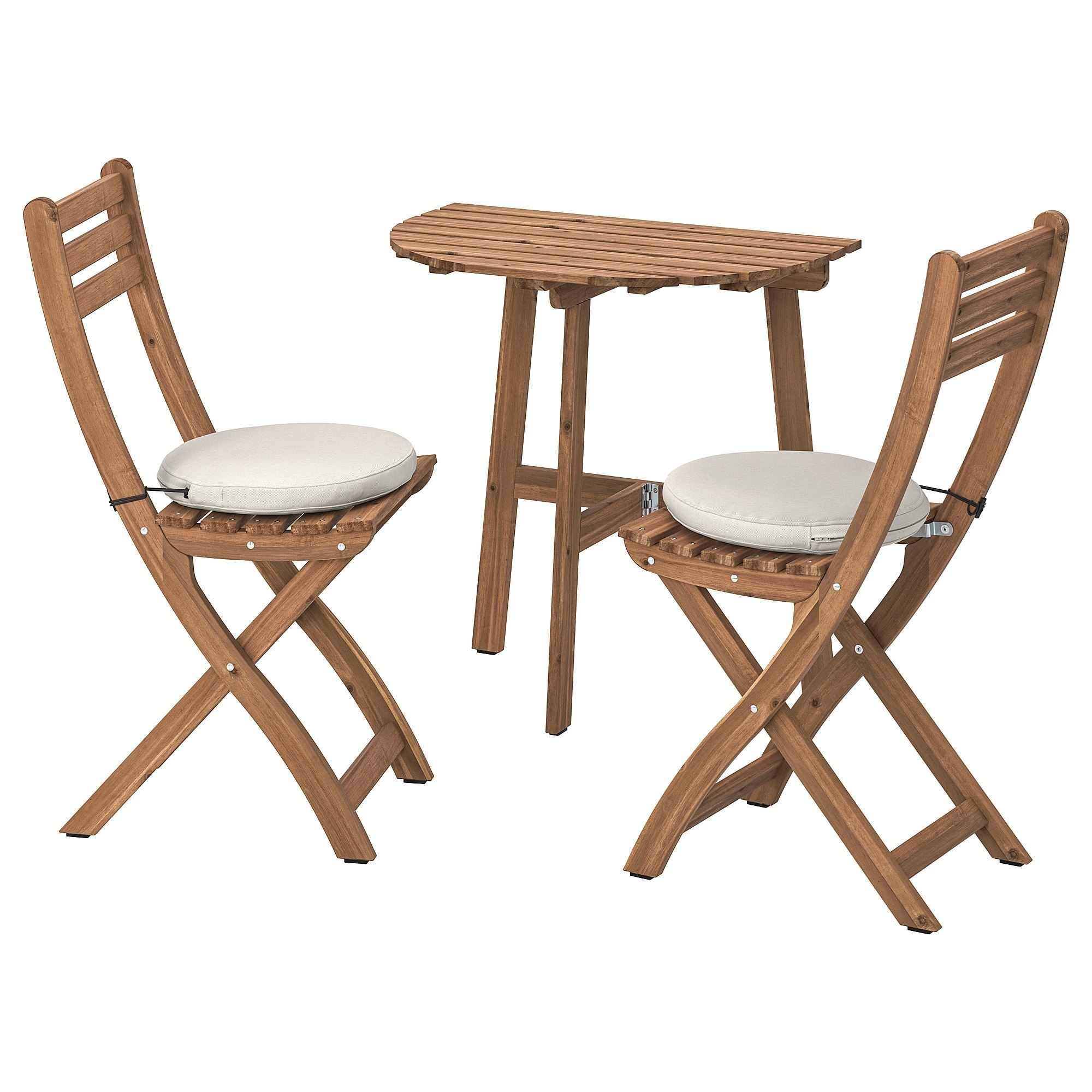 ASKHOLMEN darkbrown wall table and foldable chair set - 19529911 | IKEA