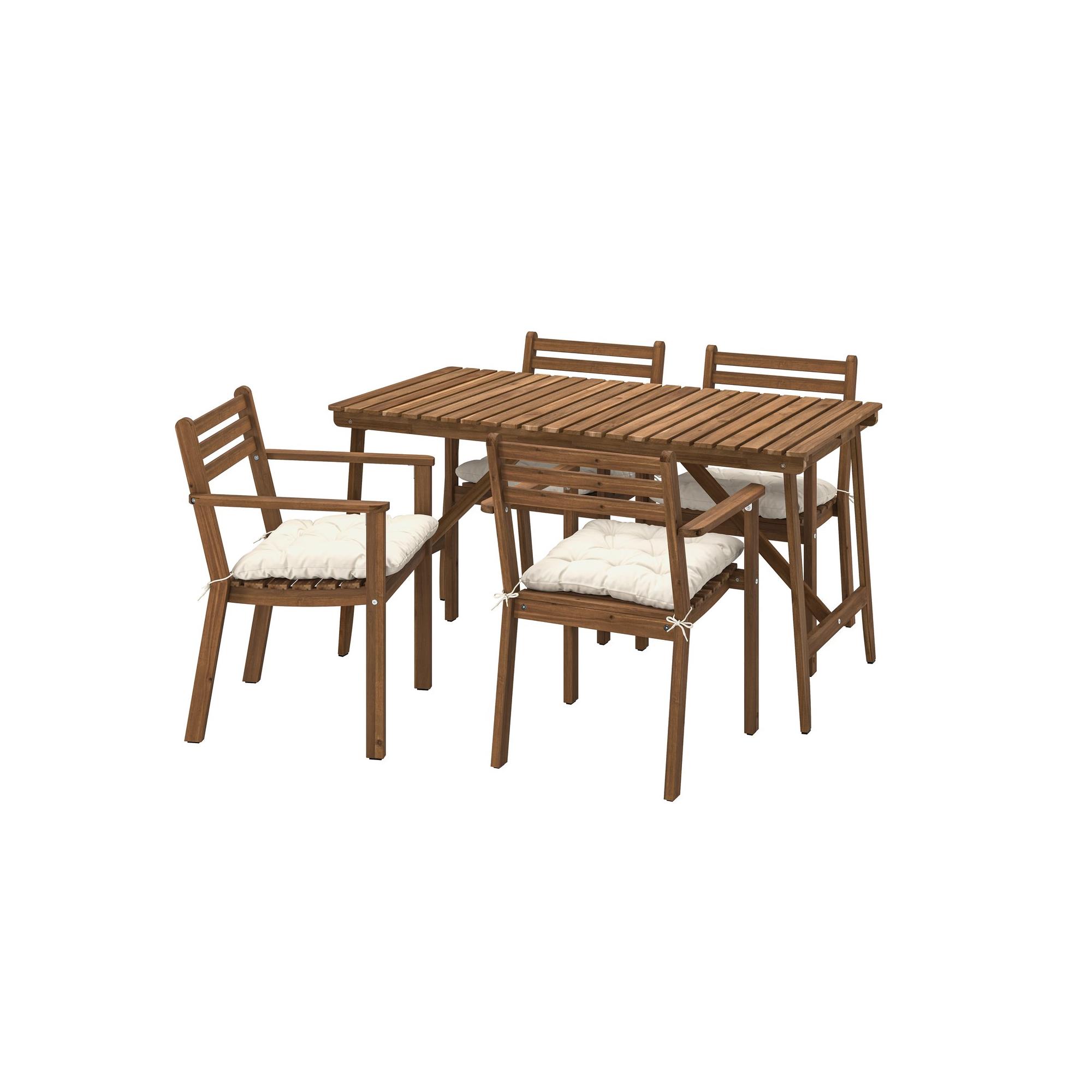 ASKHOLMEN darkbrown 143x75 cm dining table and chairs - 19530306 | IKEA