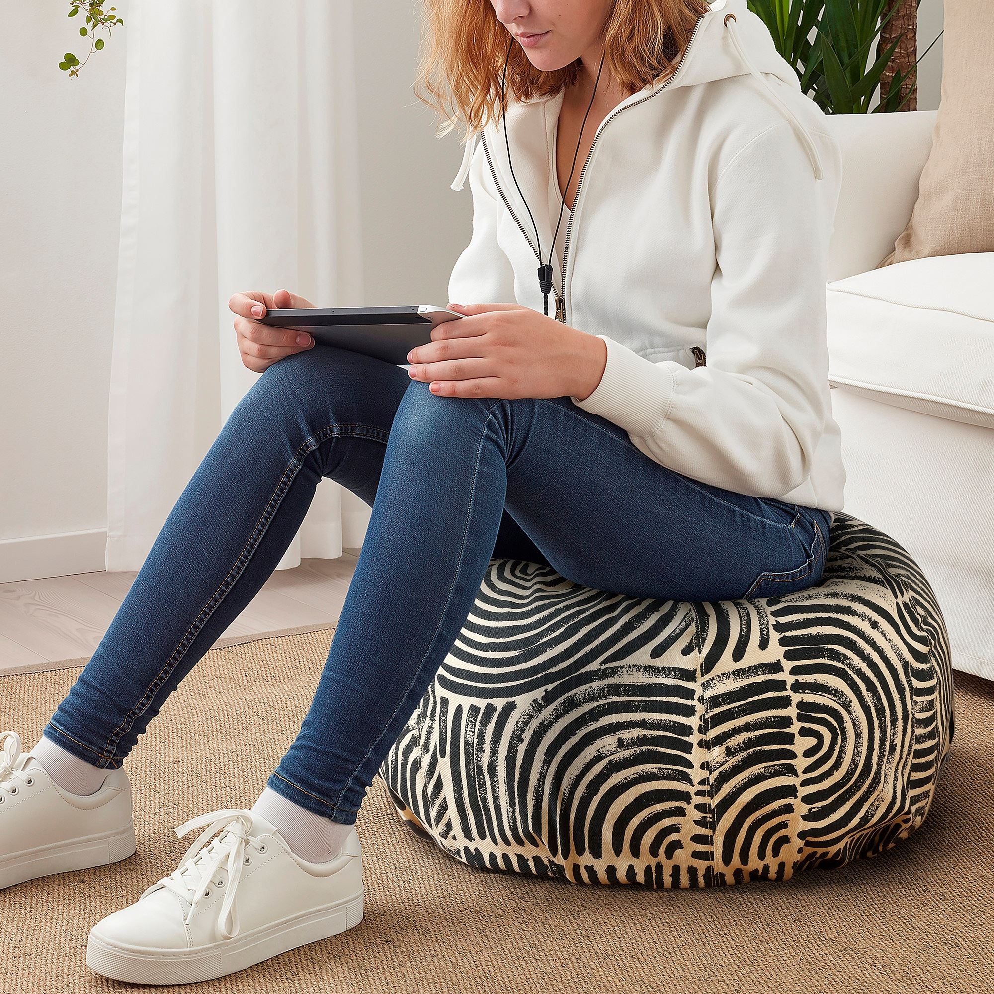 FRÖDD siyah 56 cm puf - 80581815 | IKEA