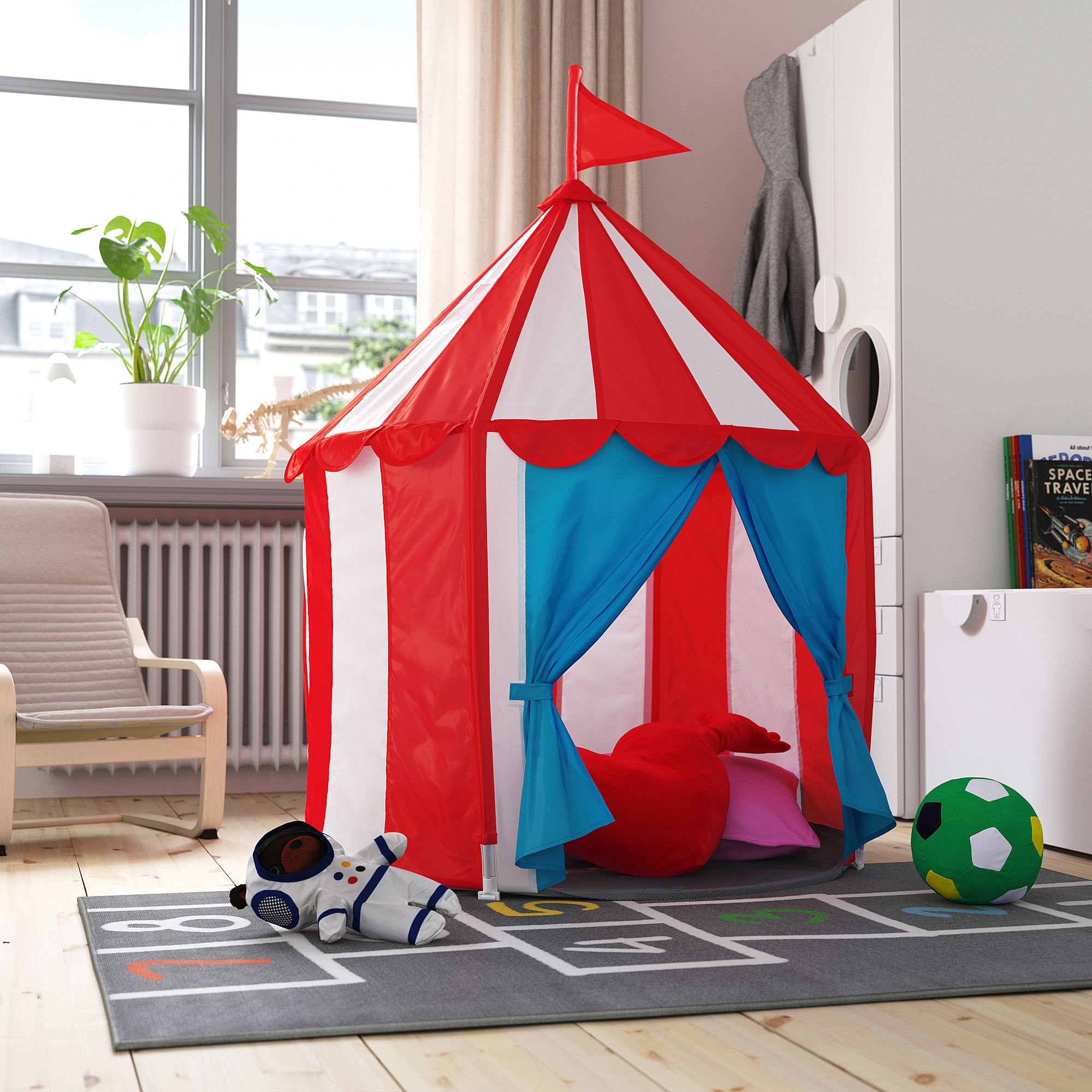 CIRKUSTALT red/white 100 cm children's tent - 70581364 | IKEA