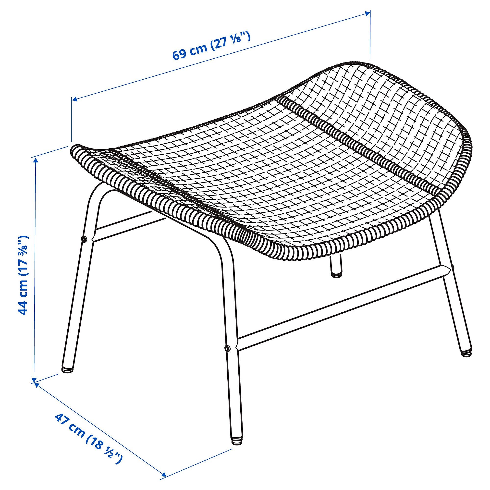 FRYKSAS rattan footstool - 90574094 | IKEA