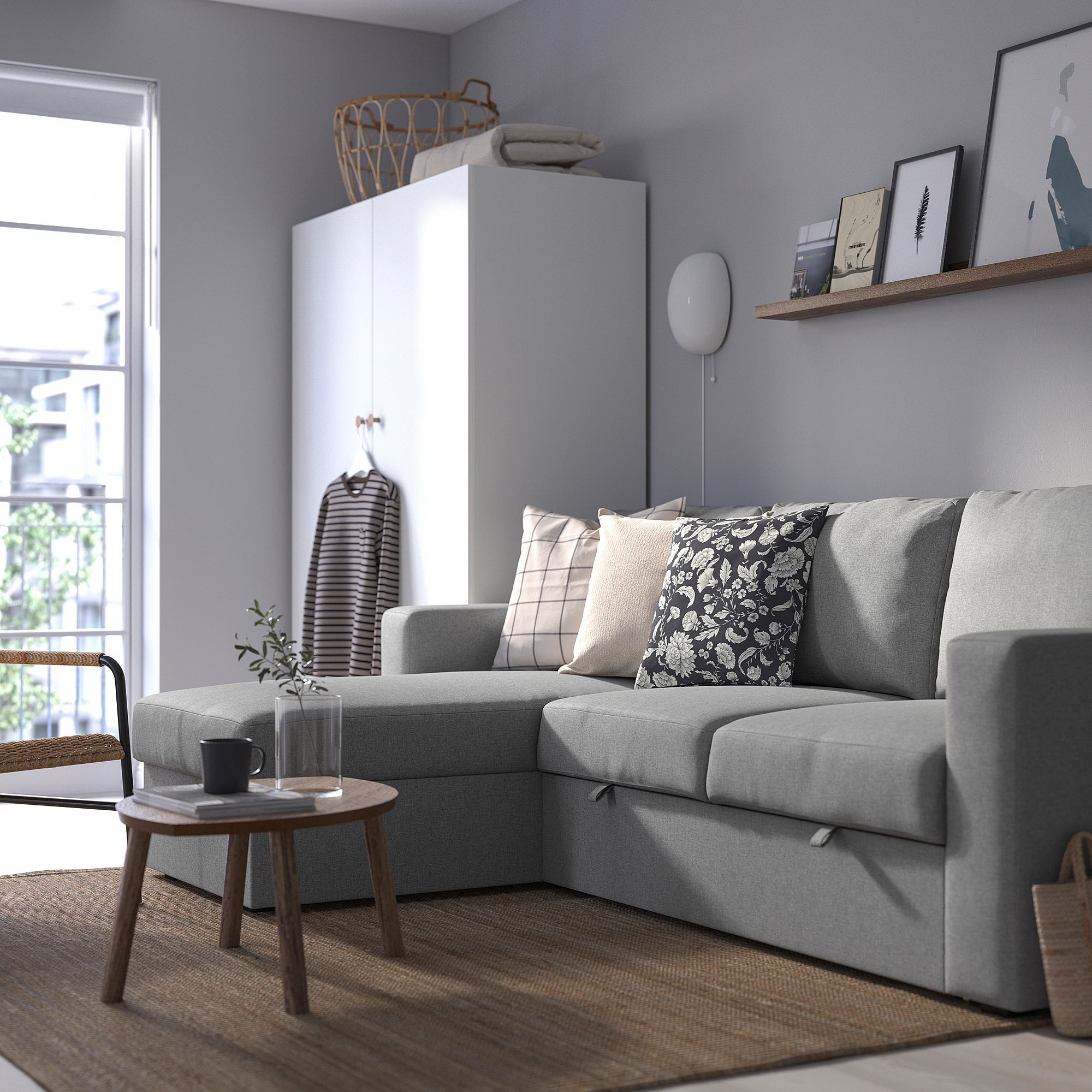 BARSLÖV tibbleby bej-gri bazalı yataklı köşe kanepe - 80541594 | IKEA