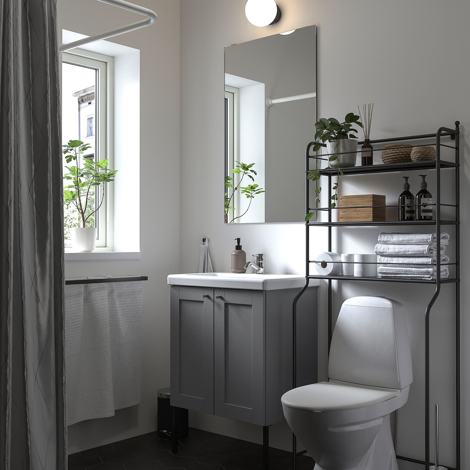 FRÖSJÖN black 65x156 cm shelving unit - 60574905 | IKEA