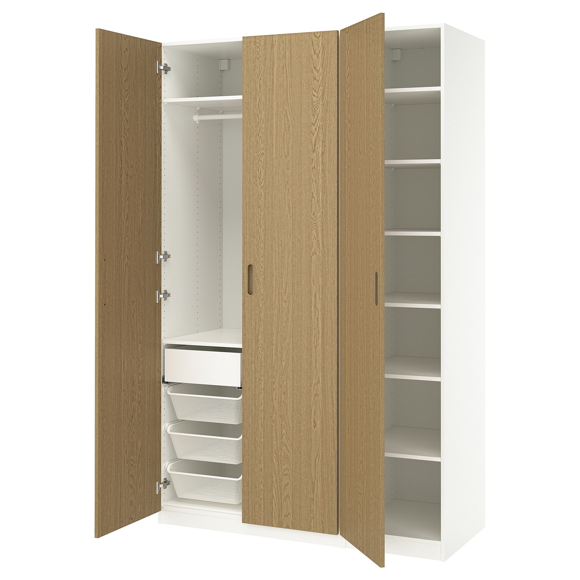 PAX/TONSTAD beyaz-meşe kaplama 150x60x236 cm PAX gardırop - 59549002 | IKEA