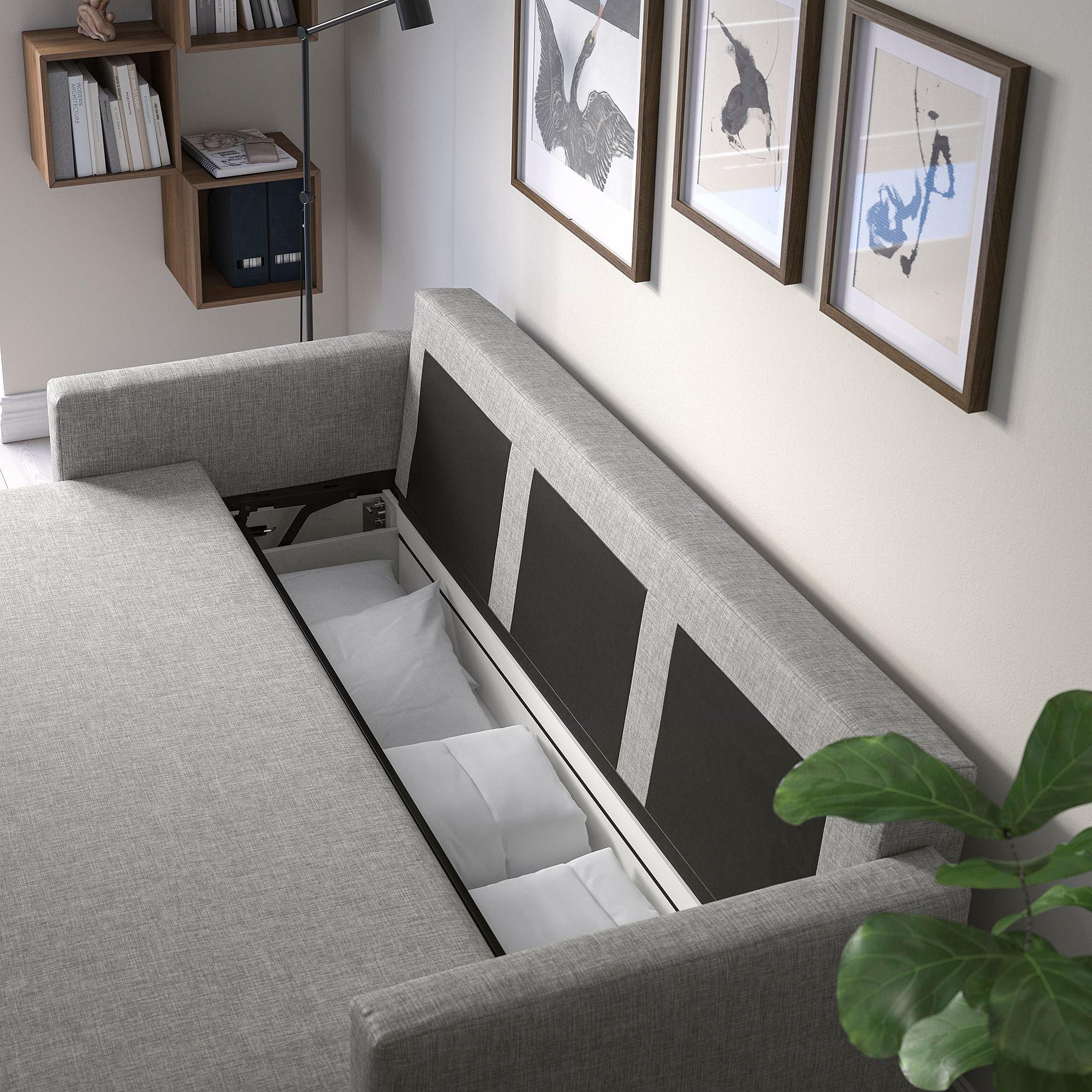 FRIHETEN faringe light grey 3-seat sofa-bed - 60551225 | IKEA