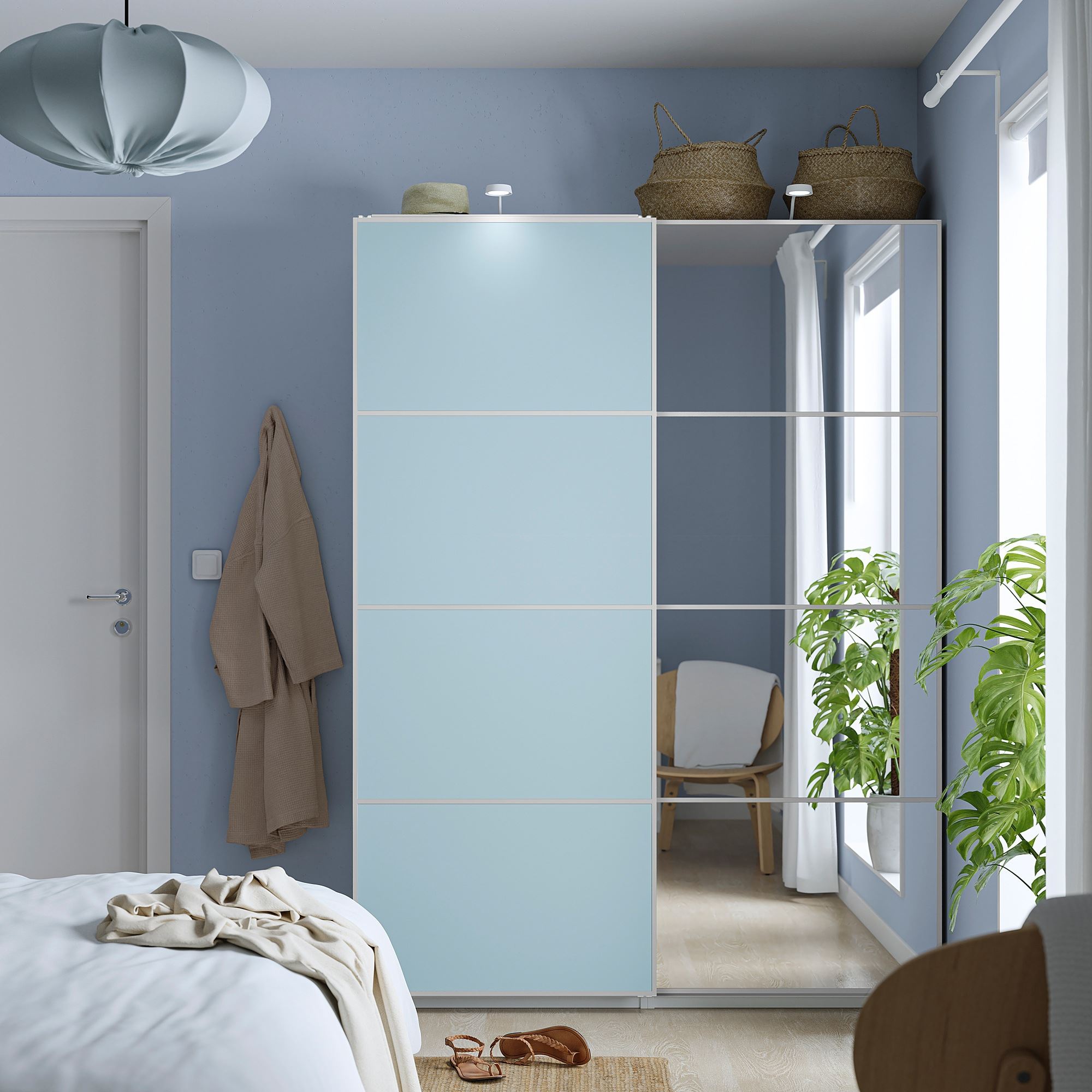 PAX white-light blue 150x44x201 cm PAX sliding door wardrobe - 19552157 ...