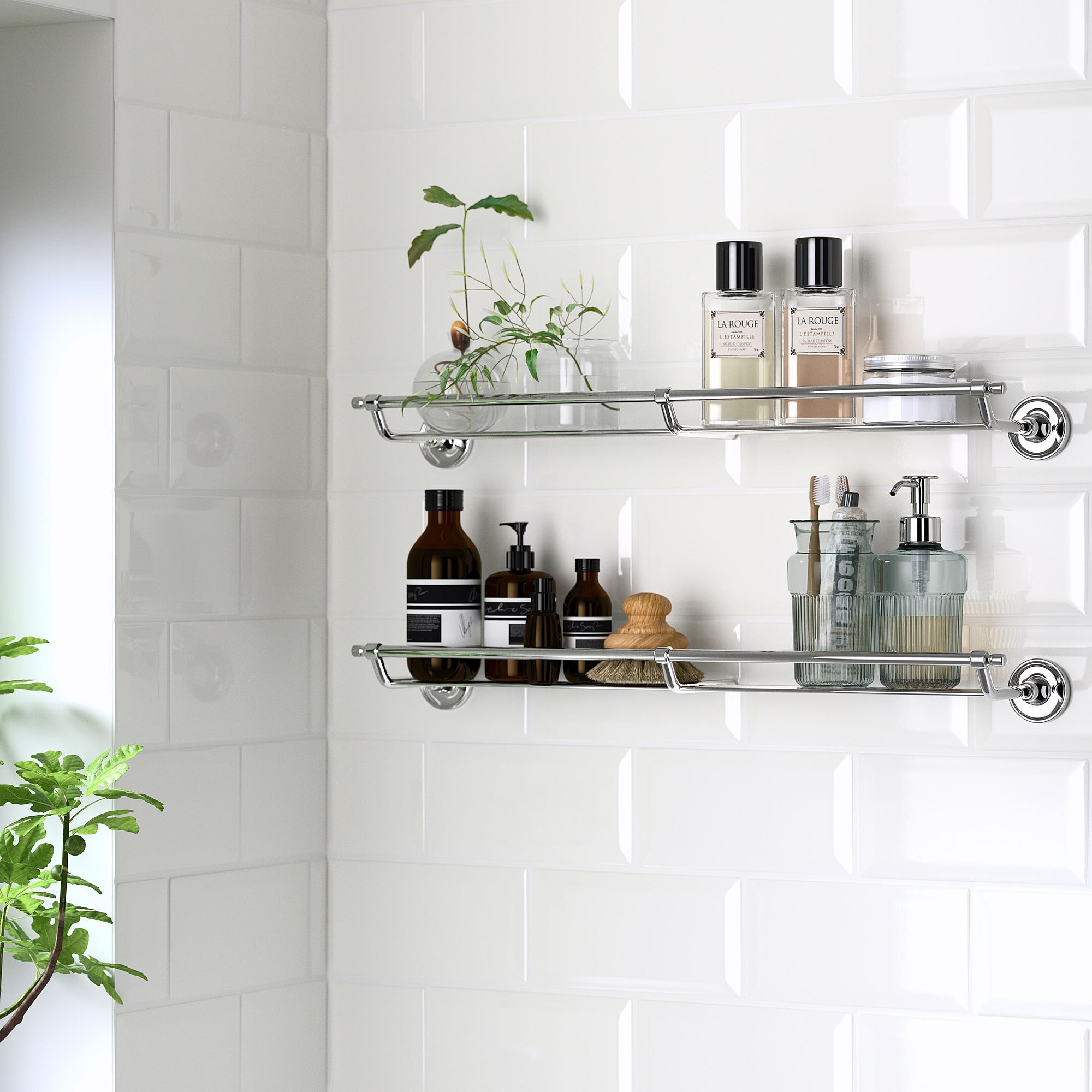 BROFJARDEN krom görünümlü 60x6 cm banyo rafı - 60582236 | IKEA