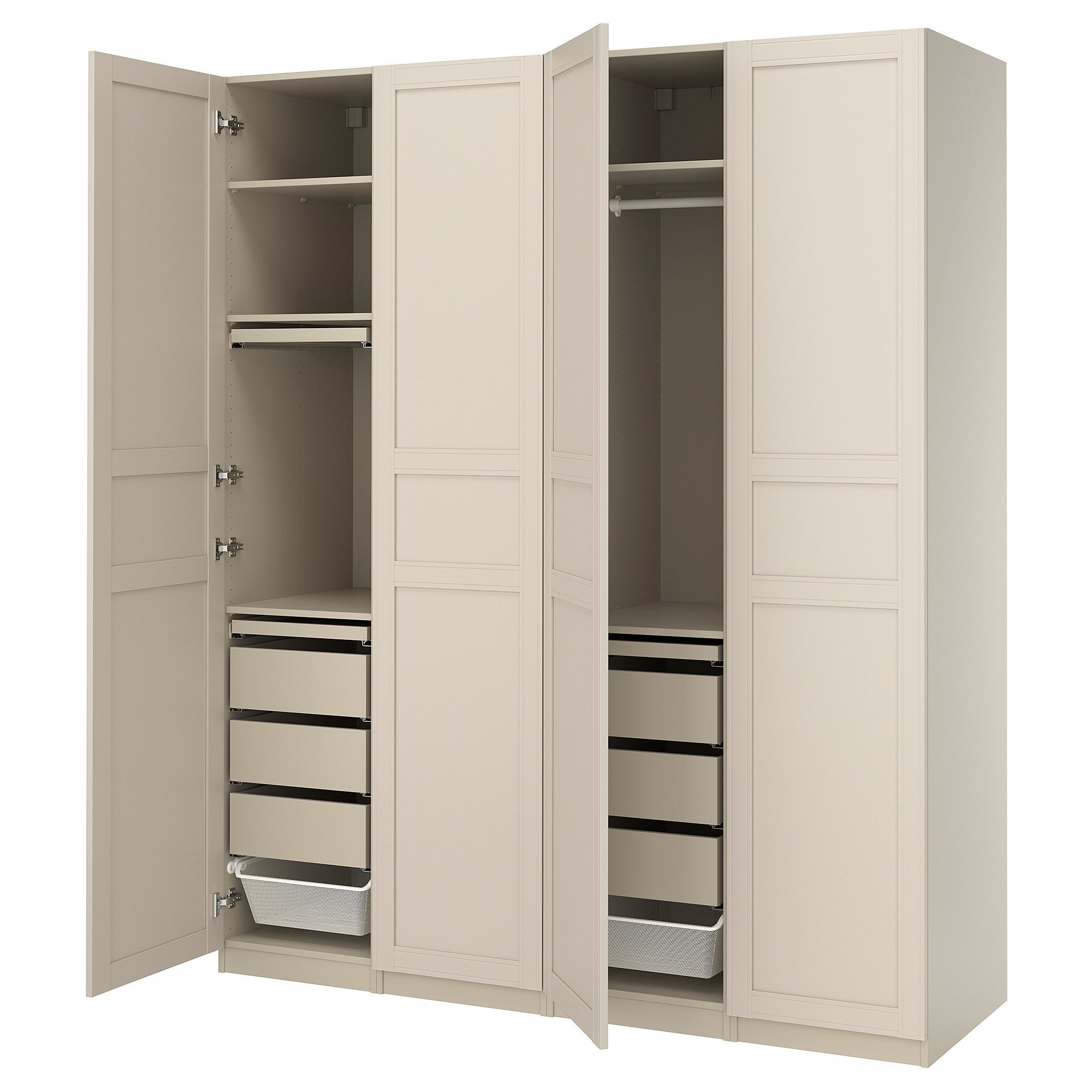 PAX/FLISBERGET bej 200x60x236 cm PAX gardırop - 69562210 | IKEA