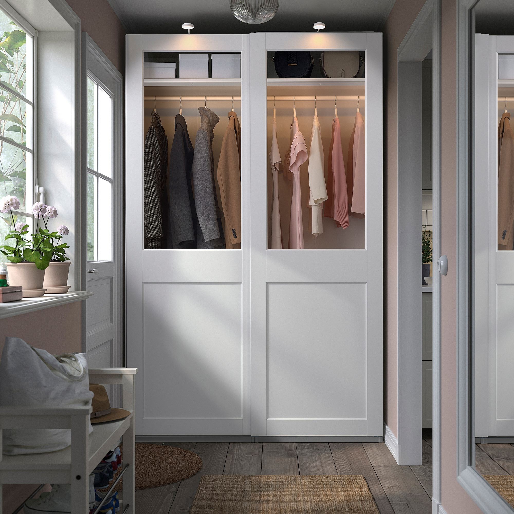 PAX/GRIMO white/transparent glass 150x66x236 cm PAX sliding door ...