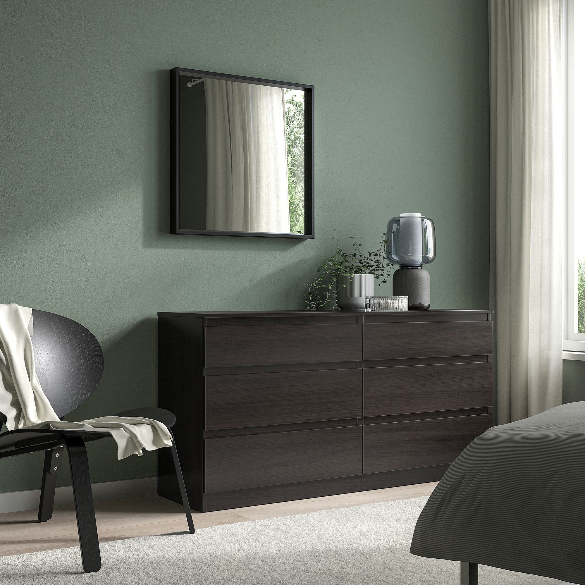 NISSEDAL black 65x65 cm wall mirror - 50605484 | IKEA