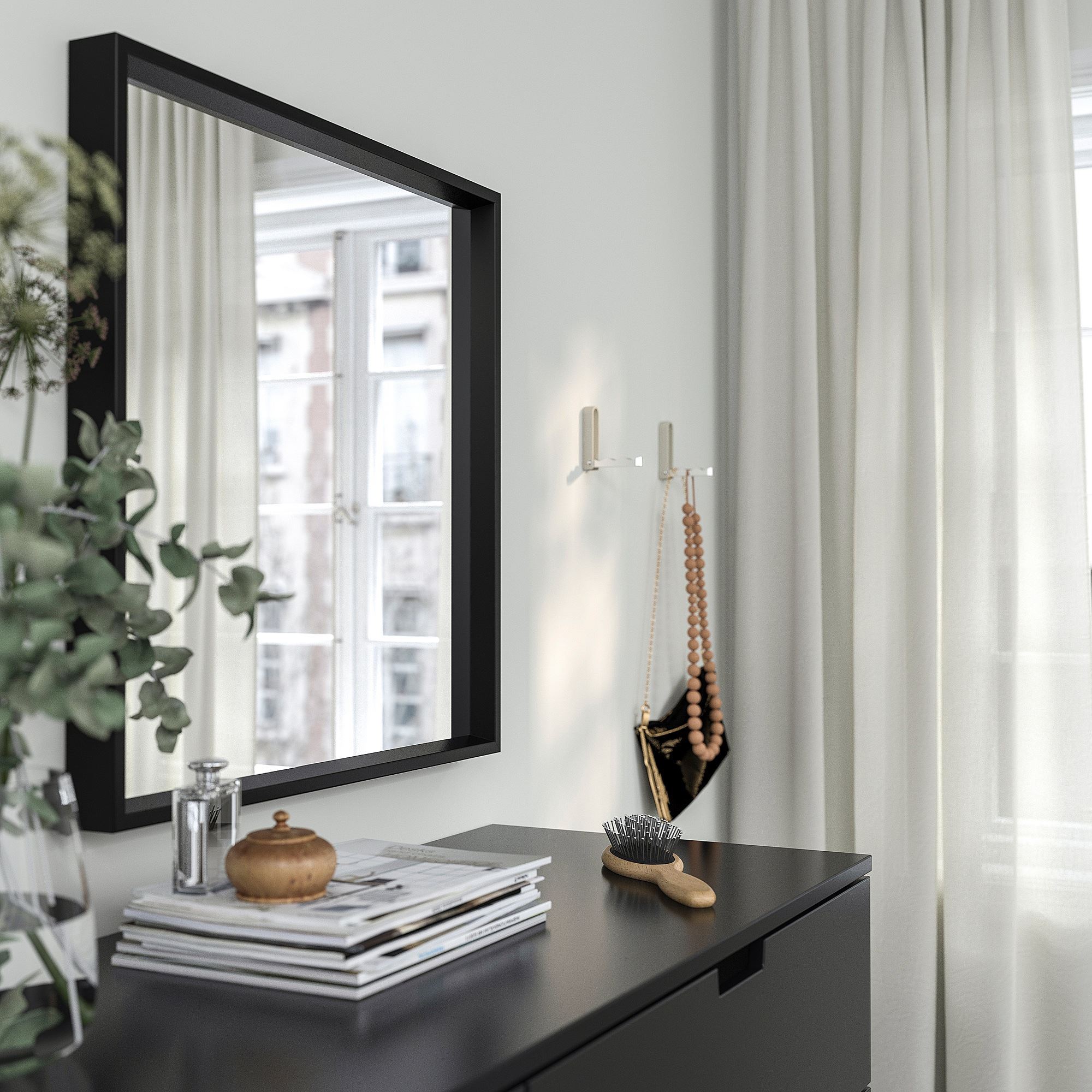 NISSEDAL black 65x65 cm wall mirror - 50605484 | IKEA