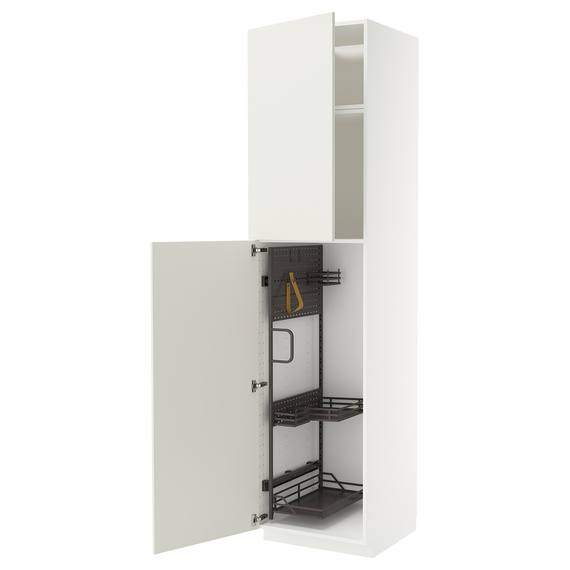 METOD VEDDINGE white/dark grey 60x60x240 cm cleaning cabinet - 89573788 ...