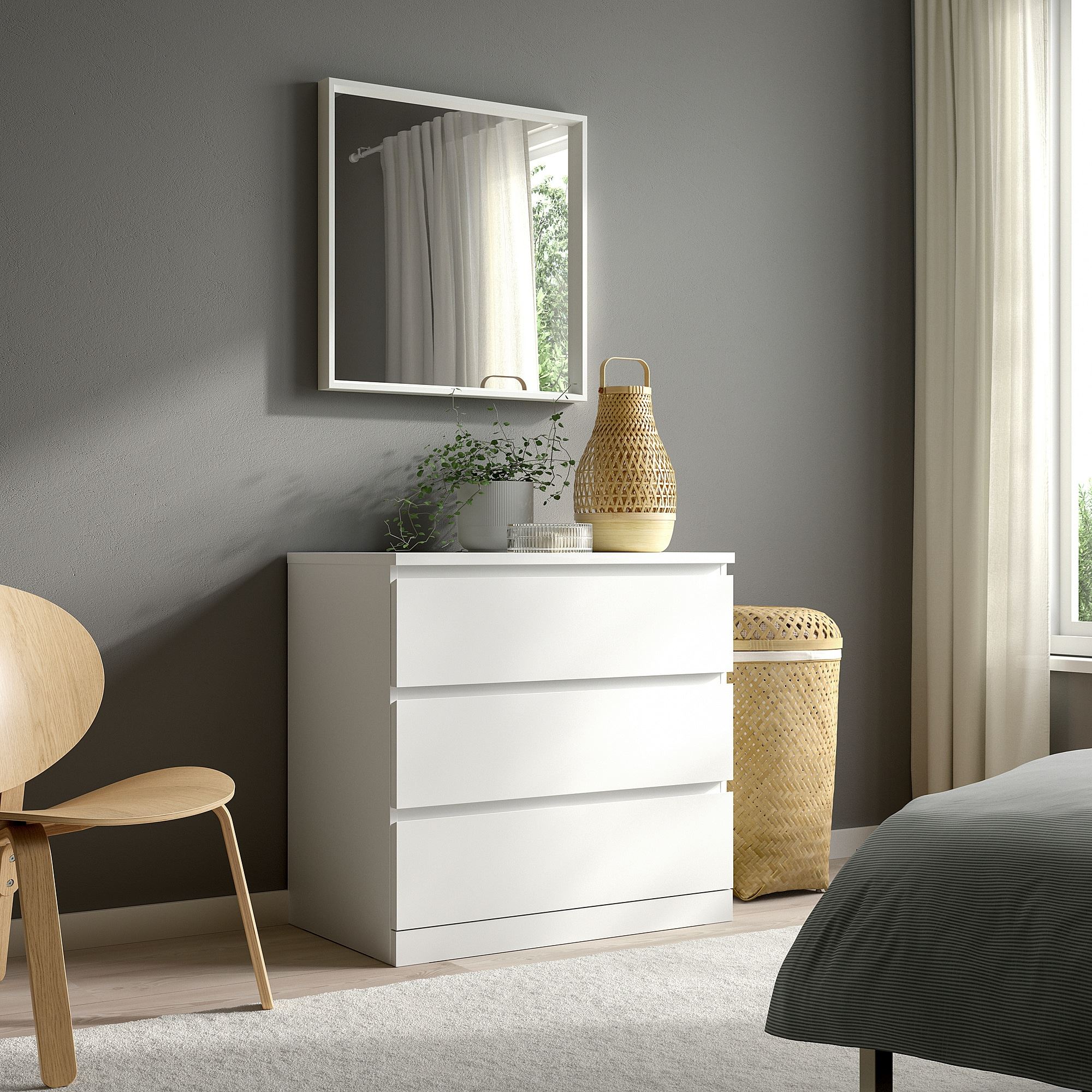 NISSEDAL white 65x65 cm wall mirror - 20605485 | IKEA