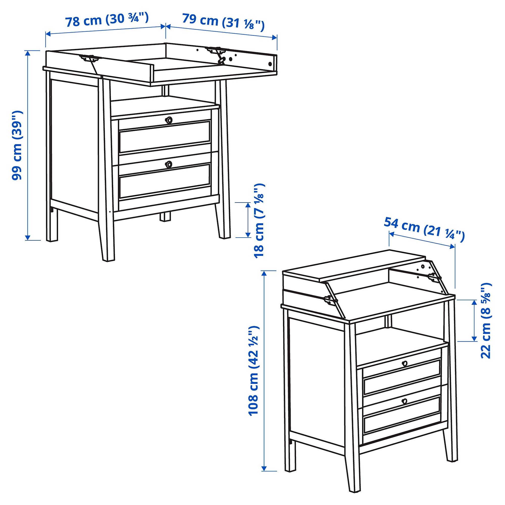 SUNDVIK grey changing table and chest - 80591310 | IKEA