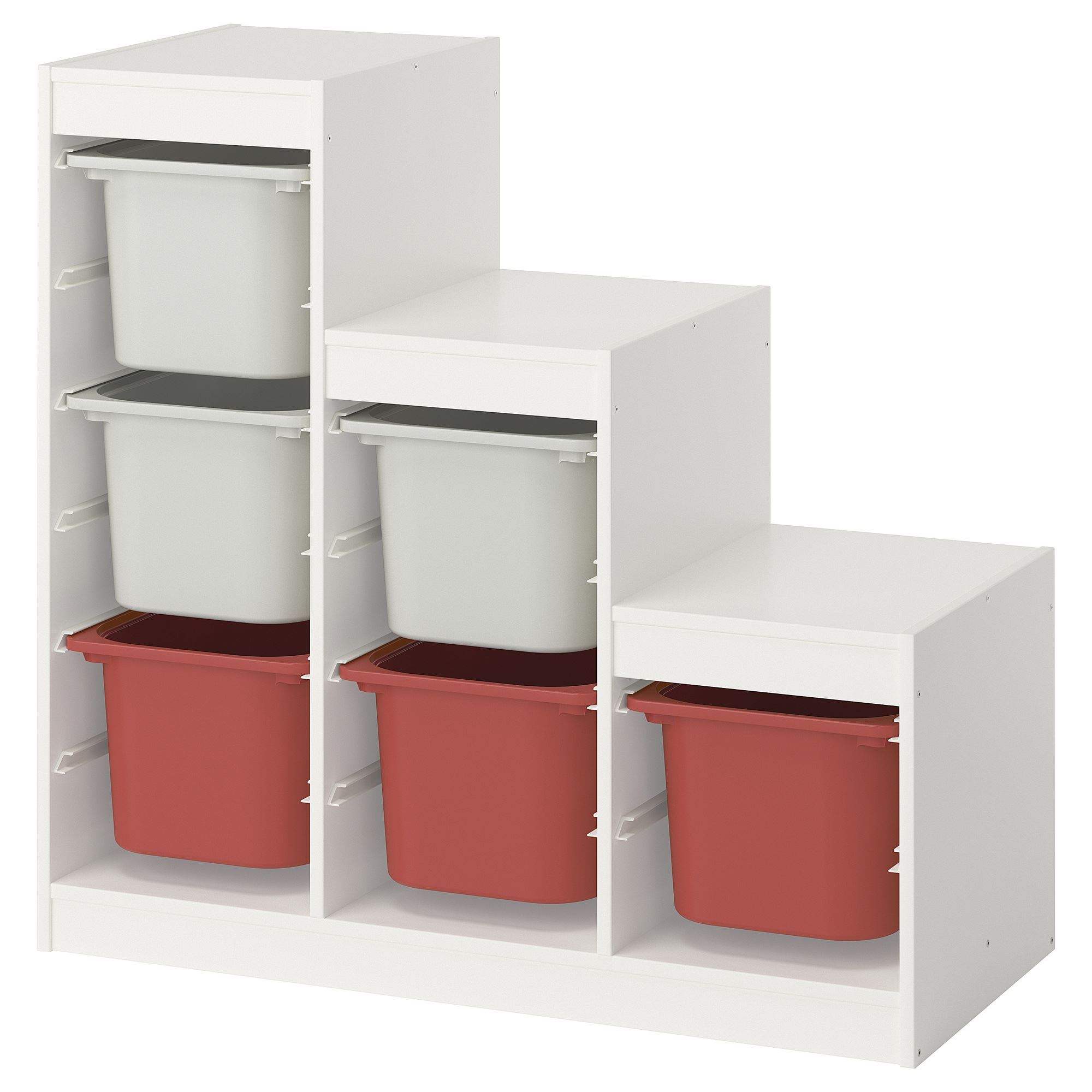 TROFAST white-gray-red 99x44x94 cm storage-unit - 59573389 | IKEA