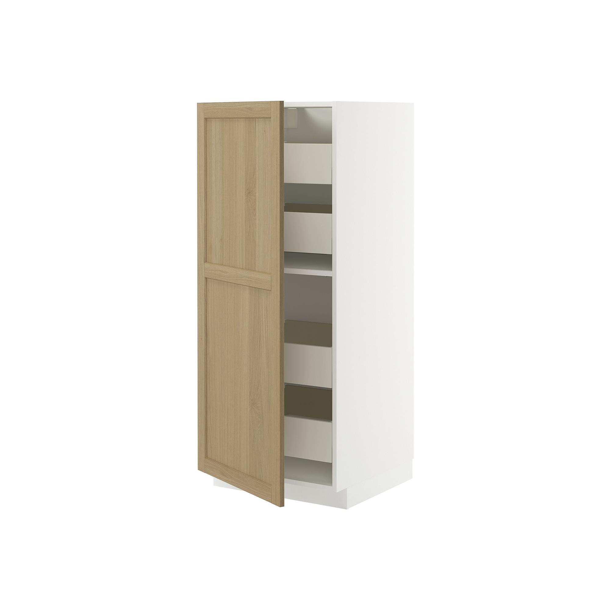 METOD/MAXIMERA FORSBACKA oak 60x60x140 cm kitchen high cabinet ...