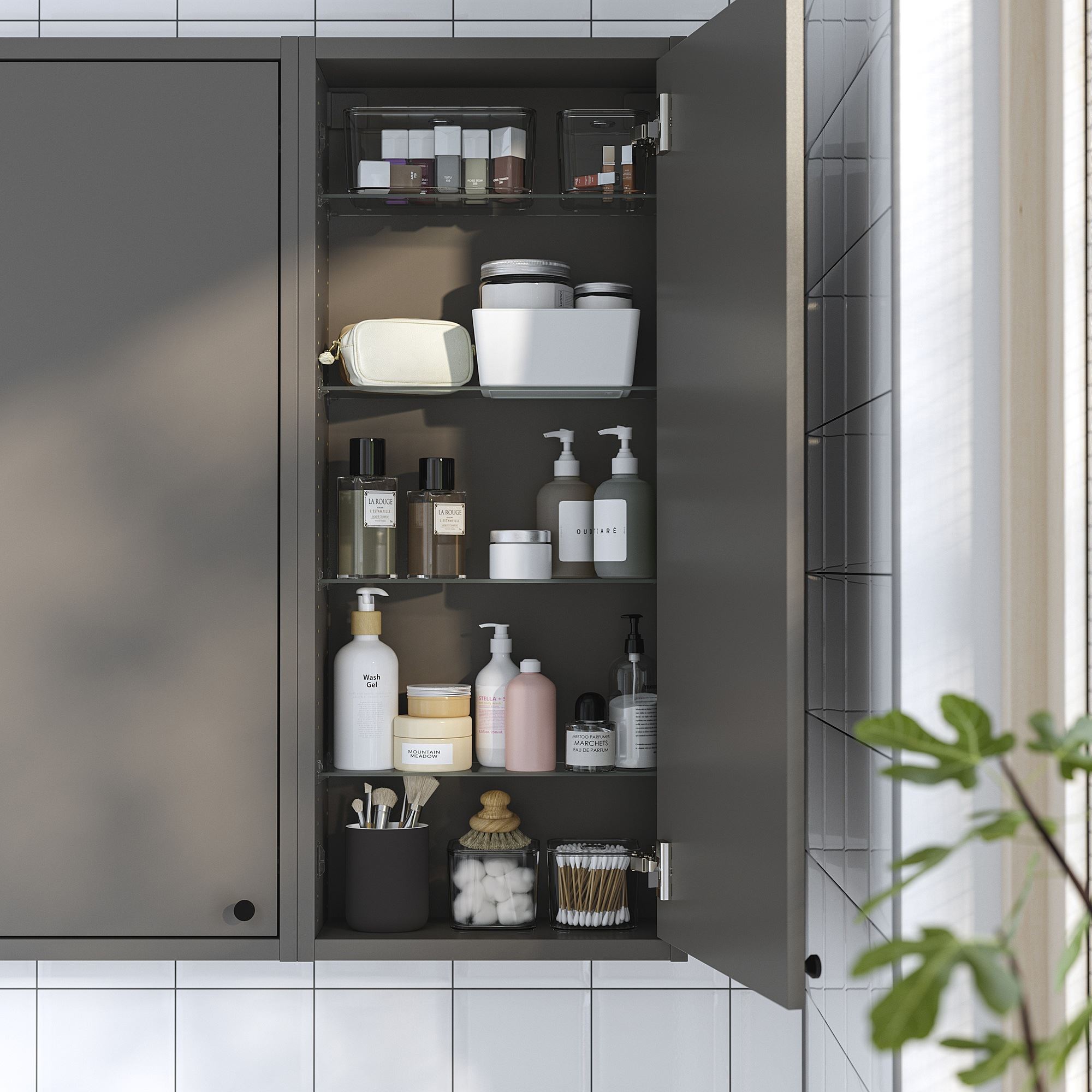 HAVBACK koyu gri 40x15x95 cm banyo duvar dolabı - 40535057 | IKEA