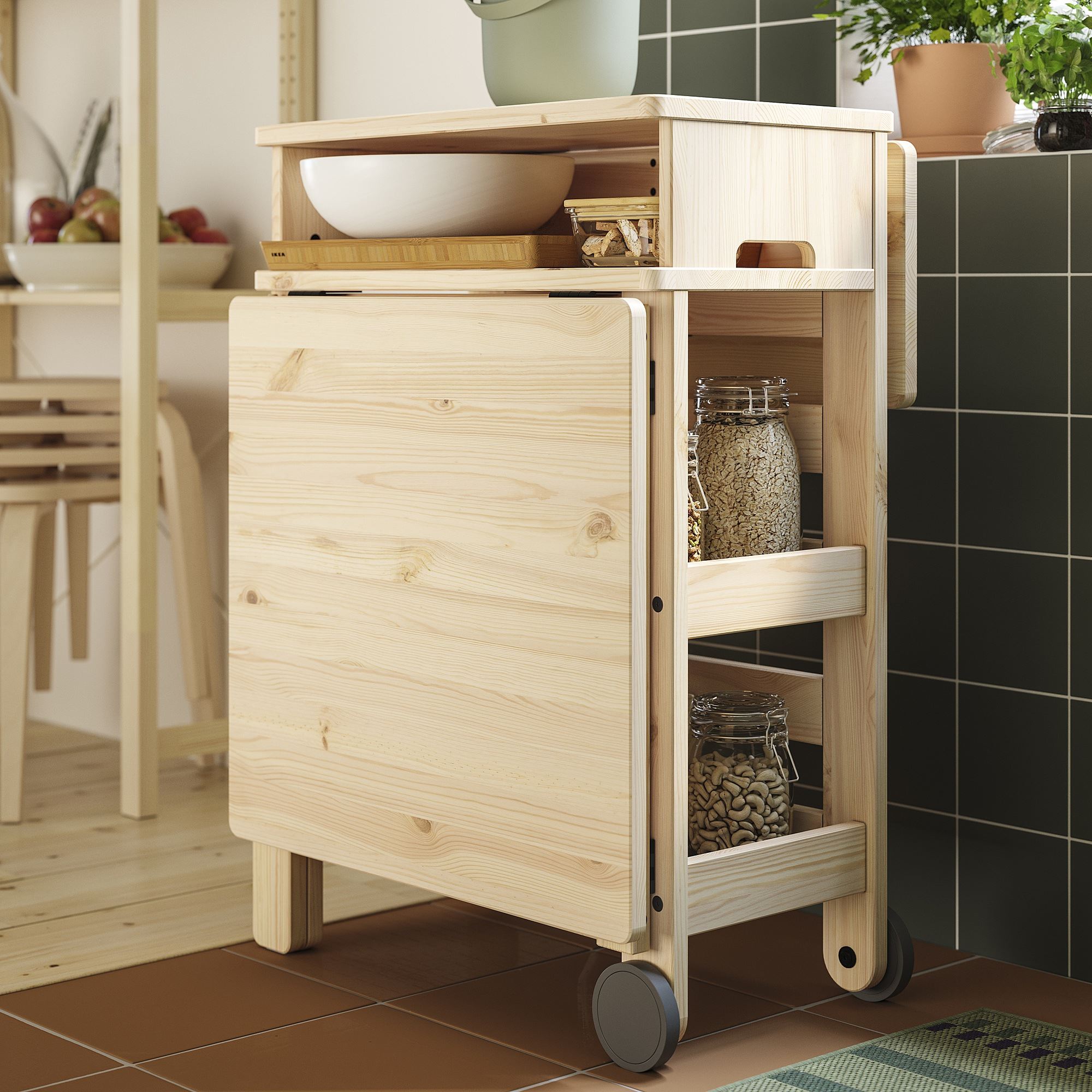 RESARÖ pine seats 1-2 folding kitchen table - 20533337 | IKEA