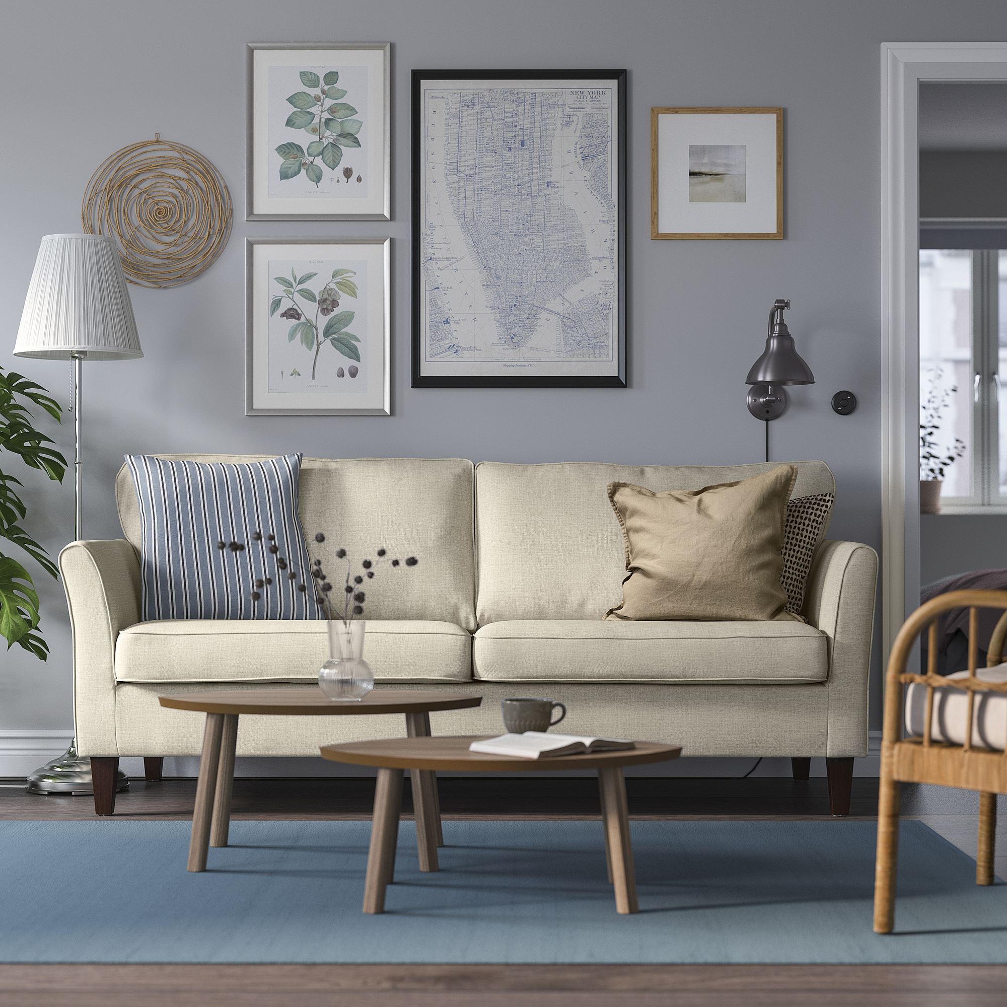 EKHOLMA kilanda light beige 3-seat sofa - 09535597 | IKEA