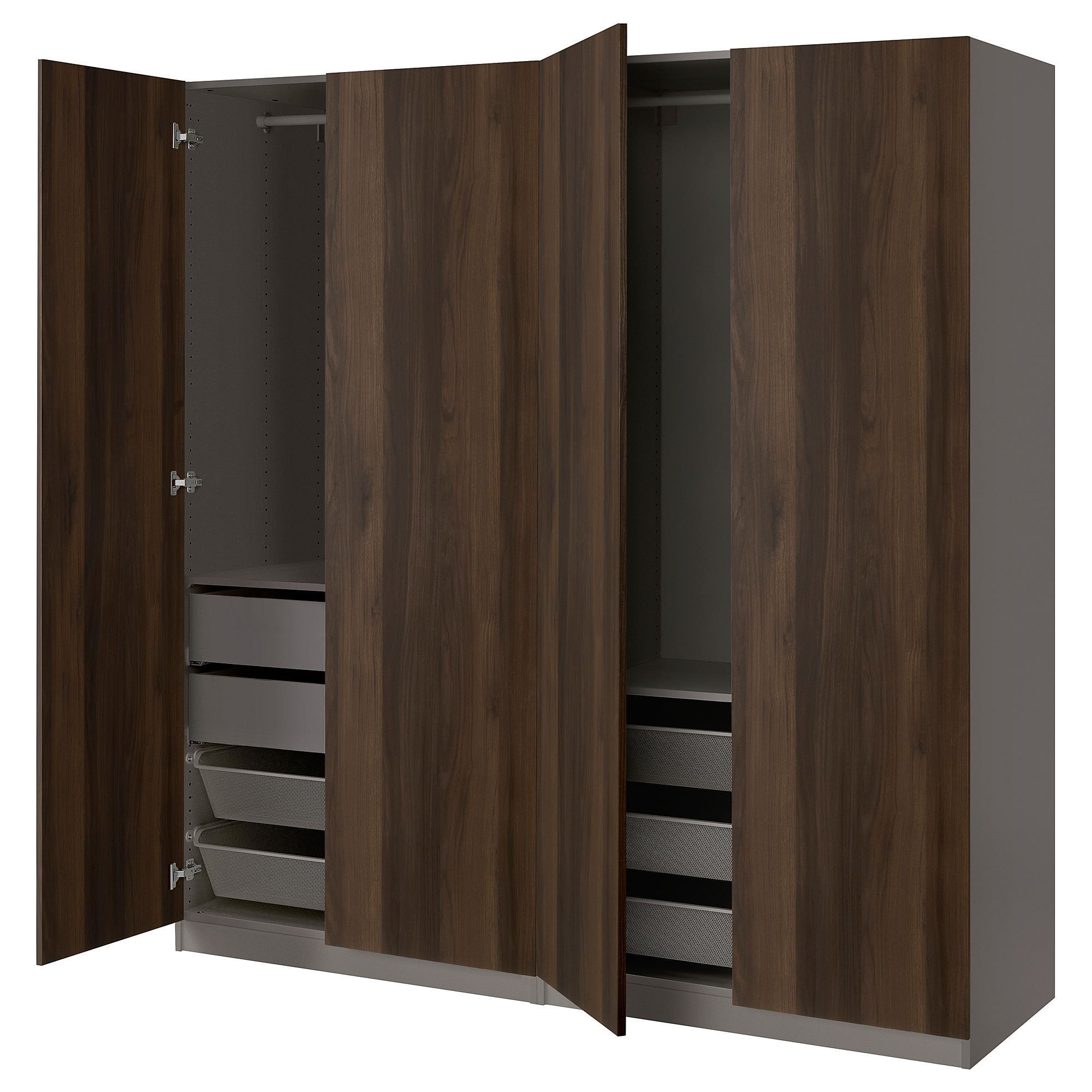 PAX/STORKLINTA dark grey-dark brown stained oak effect 200x66x201 cm ...