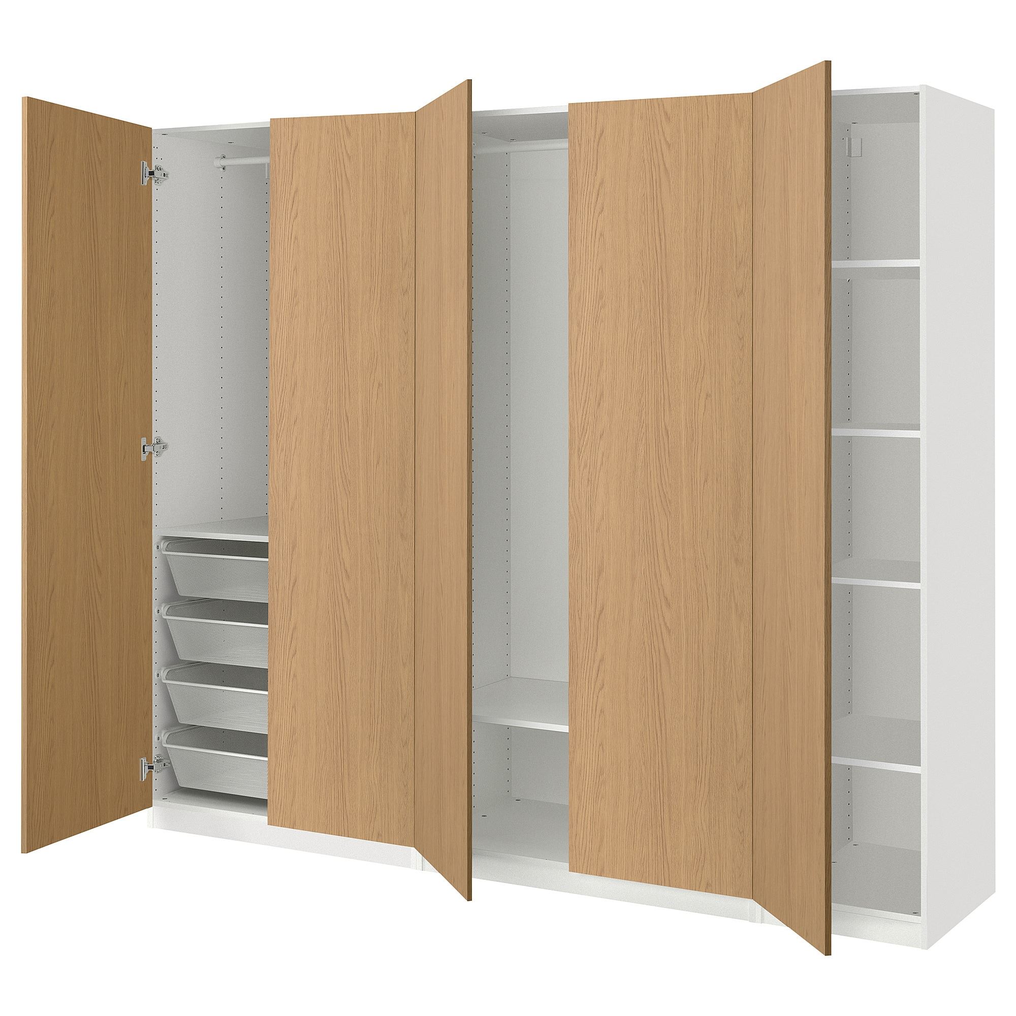 PAX/STORKLINTA beyaz-meşe görünümlü 250x60x201 cm PAX gardırop ...