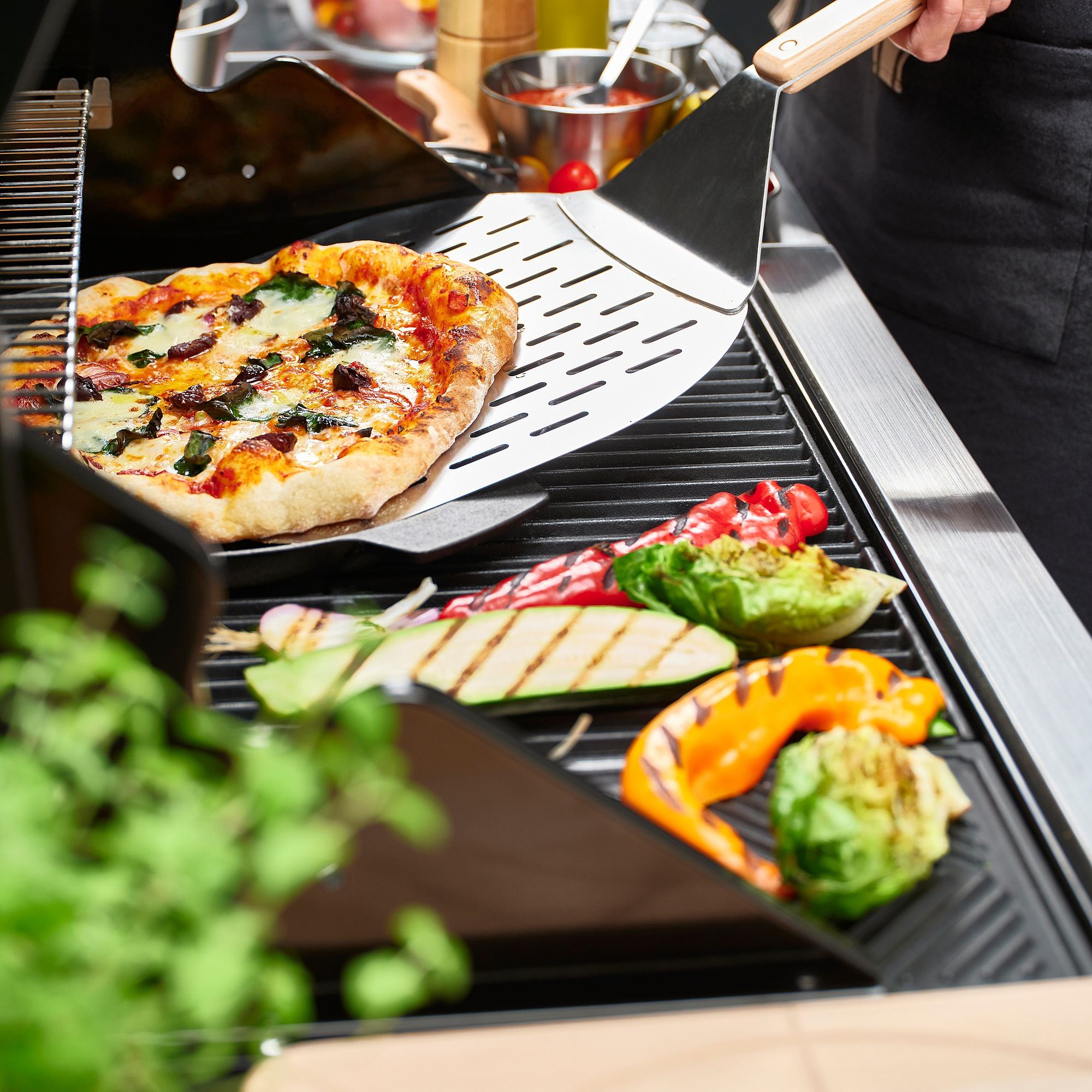 GRILLTIDER paslanmaz çelik-kayın 57 cm pizza küreği - 00590908 | IKEA